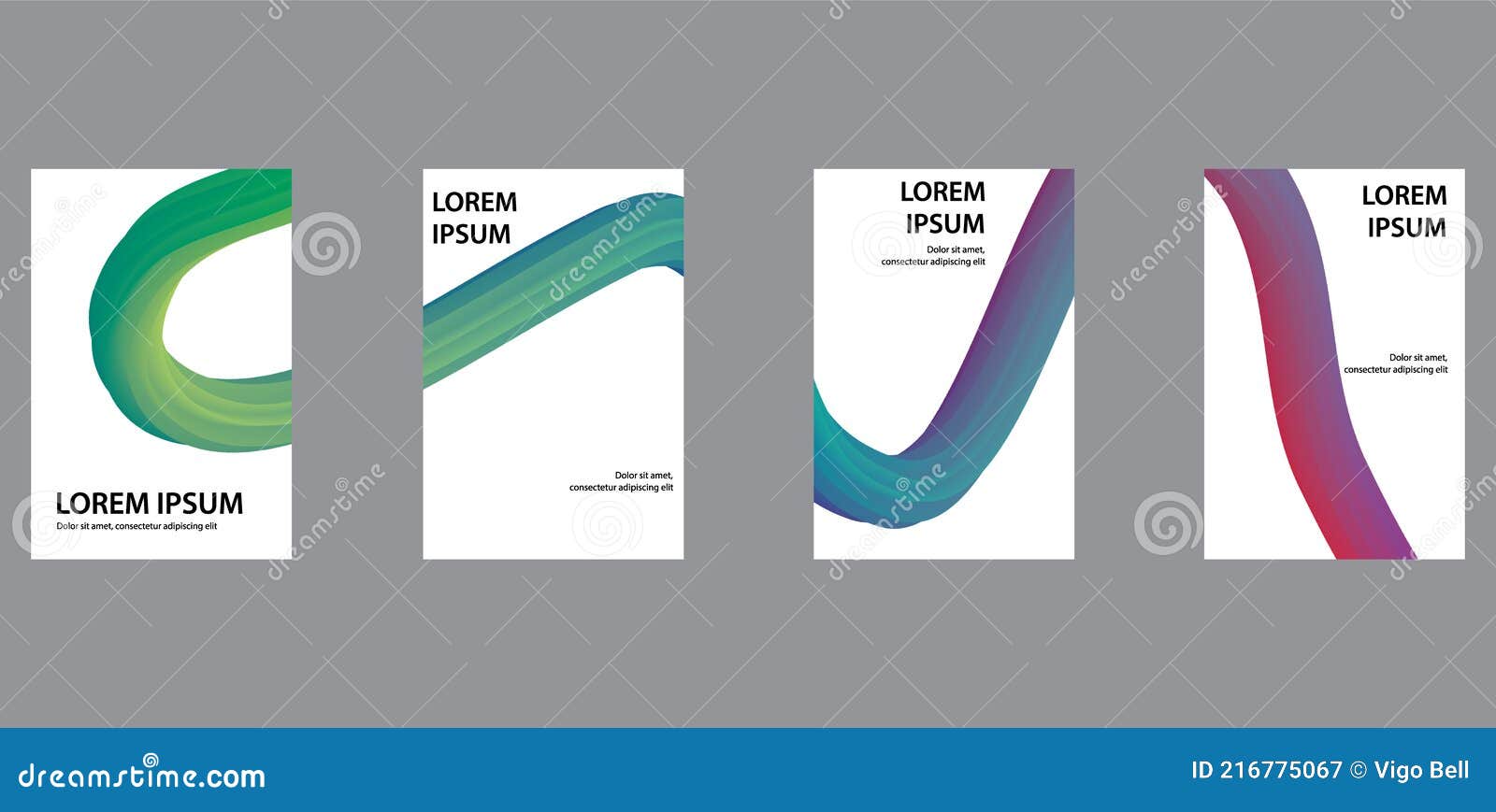 Set of Modern Liquid Template with White Background Vector Illustration ...