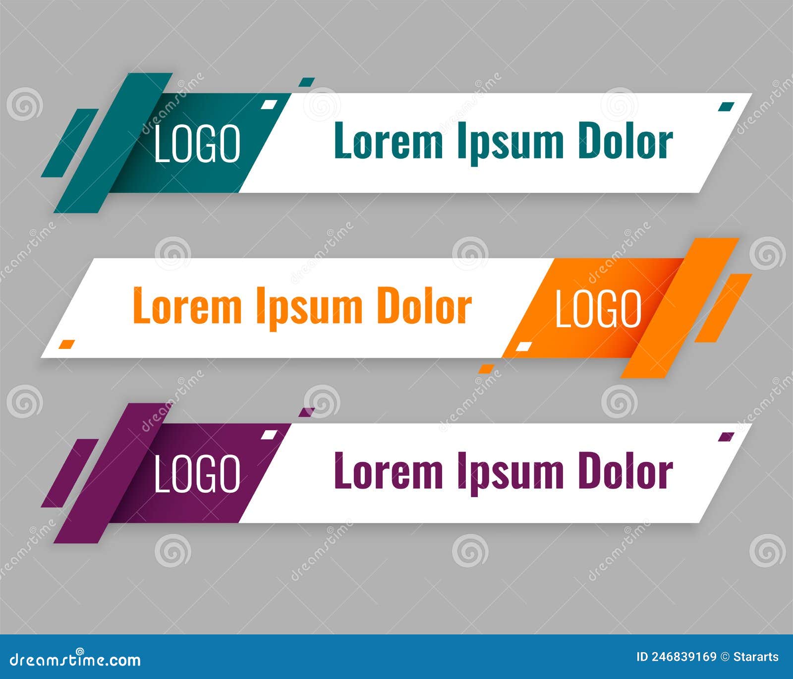 Set of Modern Lower Third Banner Design Stock Vector - Illustration of ...