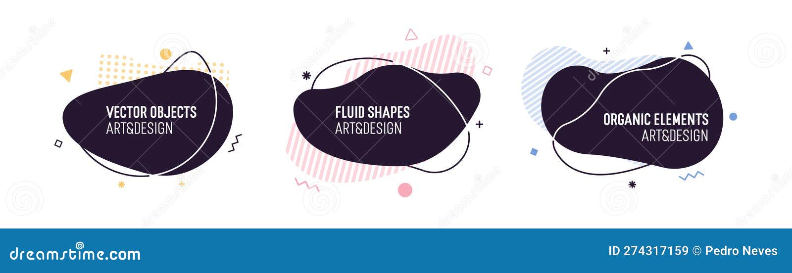 Set of Modern Organic Shapes. Fluid Vector Trendy Elements Stock Vector ...