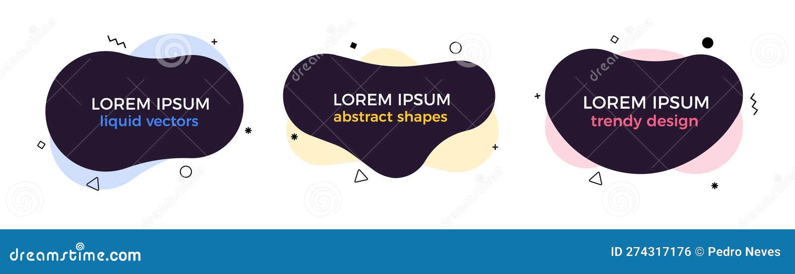 Set of Modern Organic Shapes. Fluid Vector Trendy Elements Stock Vector ...