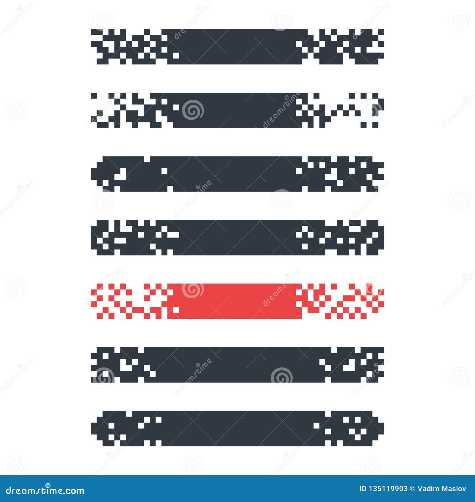 Pixel Banners. Digital Pixelated Header Tags. Square, Circle And ...