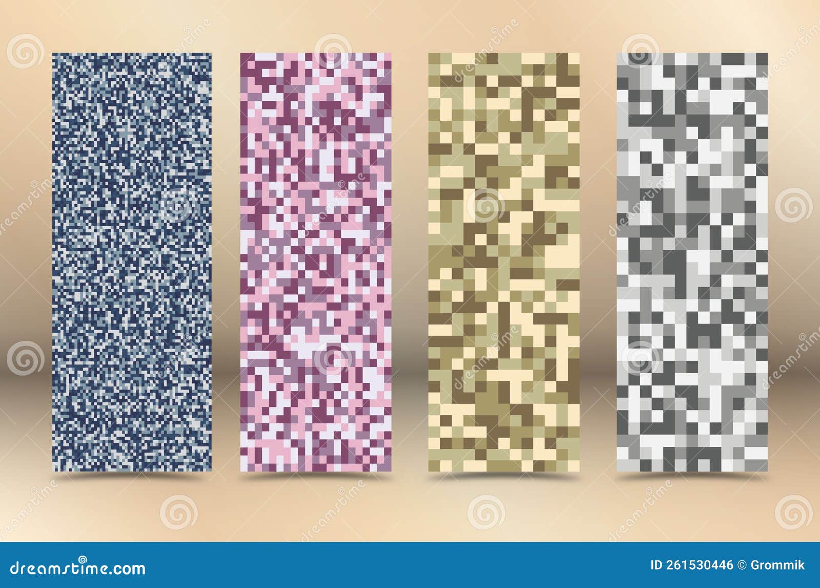 A Set of Modern Pixel Designs for Covers, Banners, Posters and Creative ...