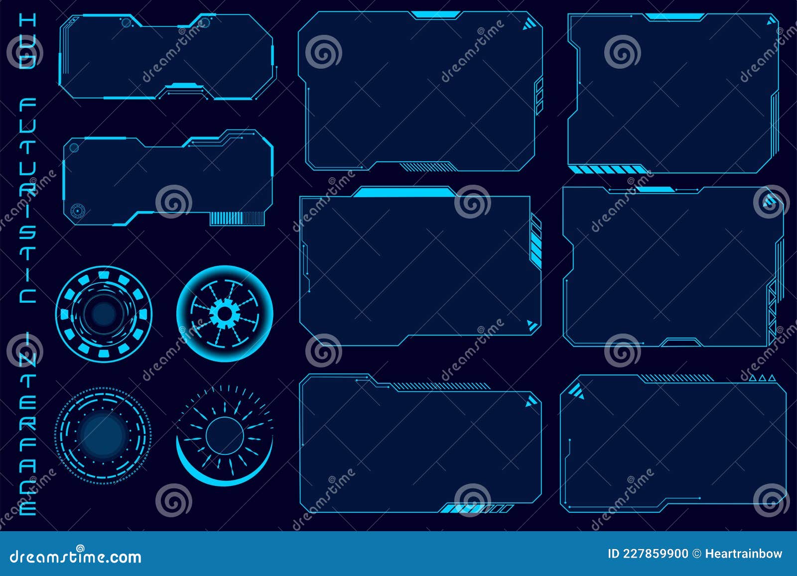 Set of Modern Sci Fi UI Elements, HUD Control Panel. Templates of ...