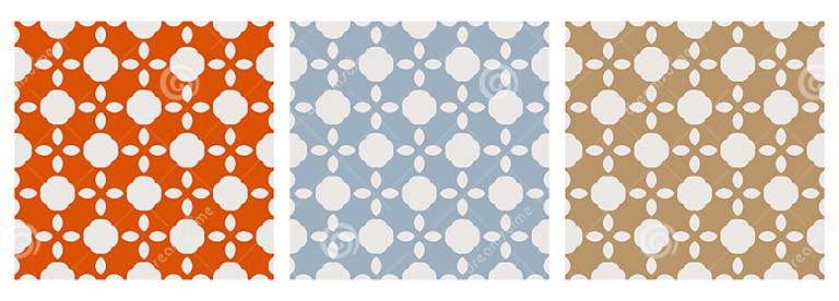 Set of 3 Modern Seamless Fabric Pattern, Abstract Print on Carpet ...