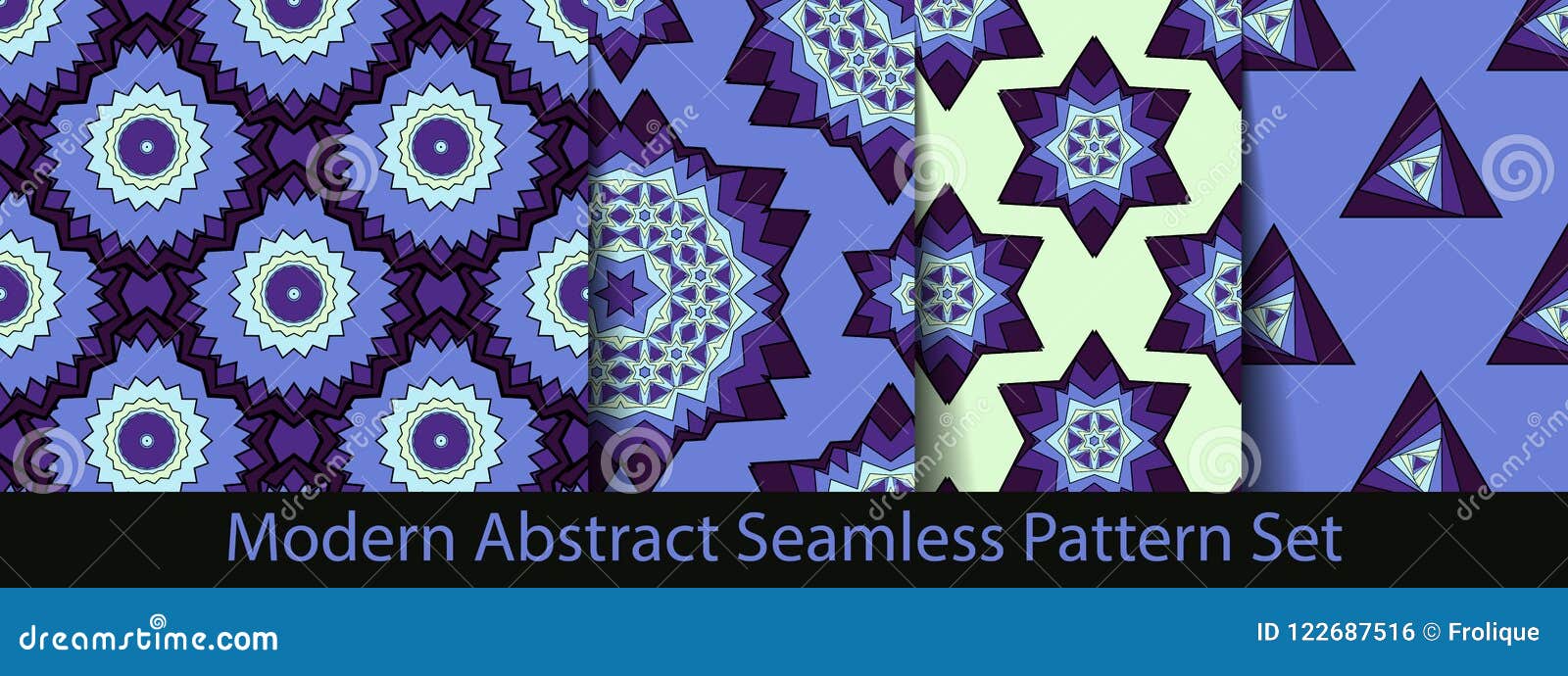 Set of Modern Seamless Pattern Backgrounds Stock Illustration ...