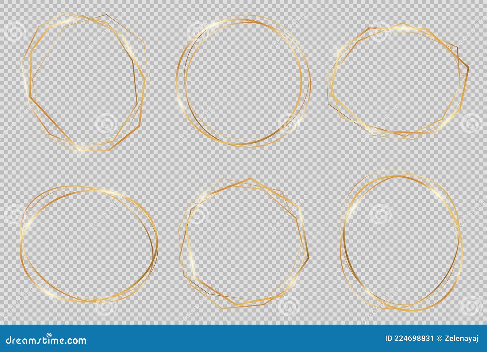 Set of Modern Shiny Vector Polygonal and Oval Shapes. Collection of ...