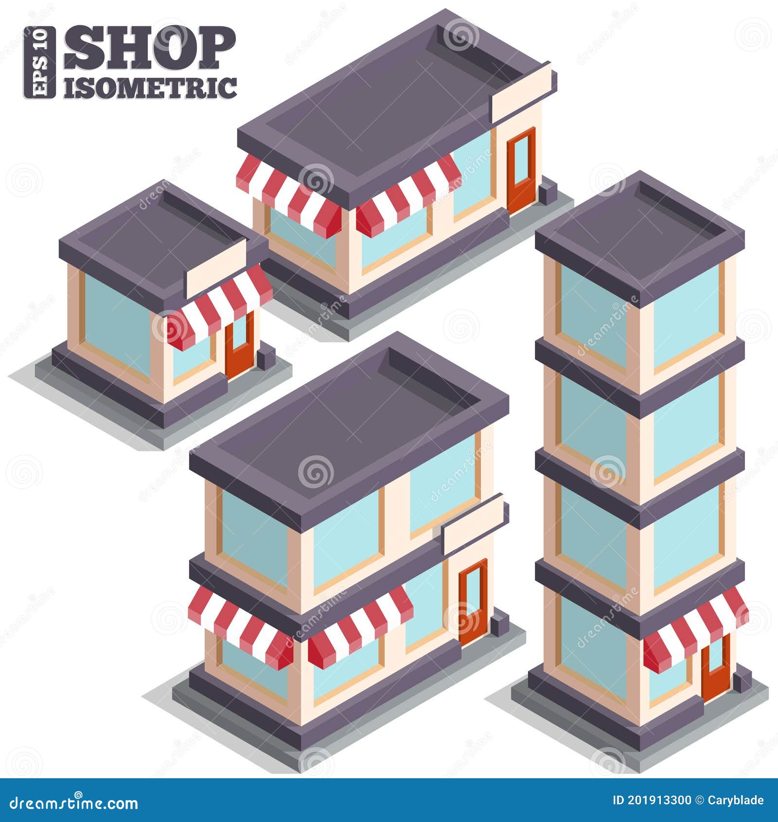 A set of modern shops. stock vector. Illustration of concept - 201913300