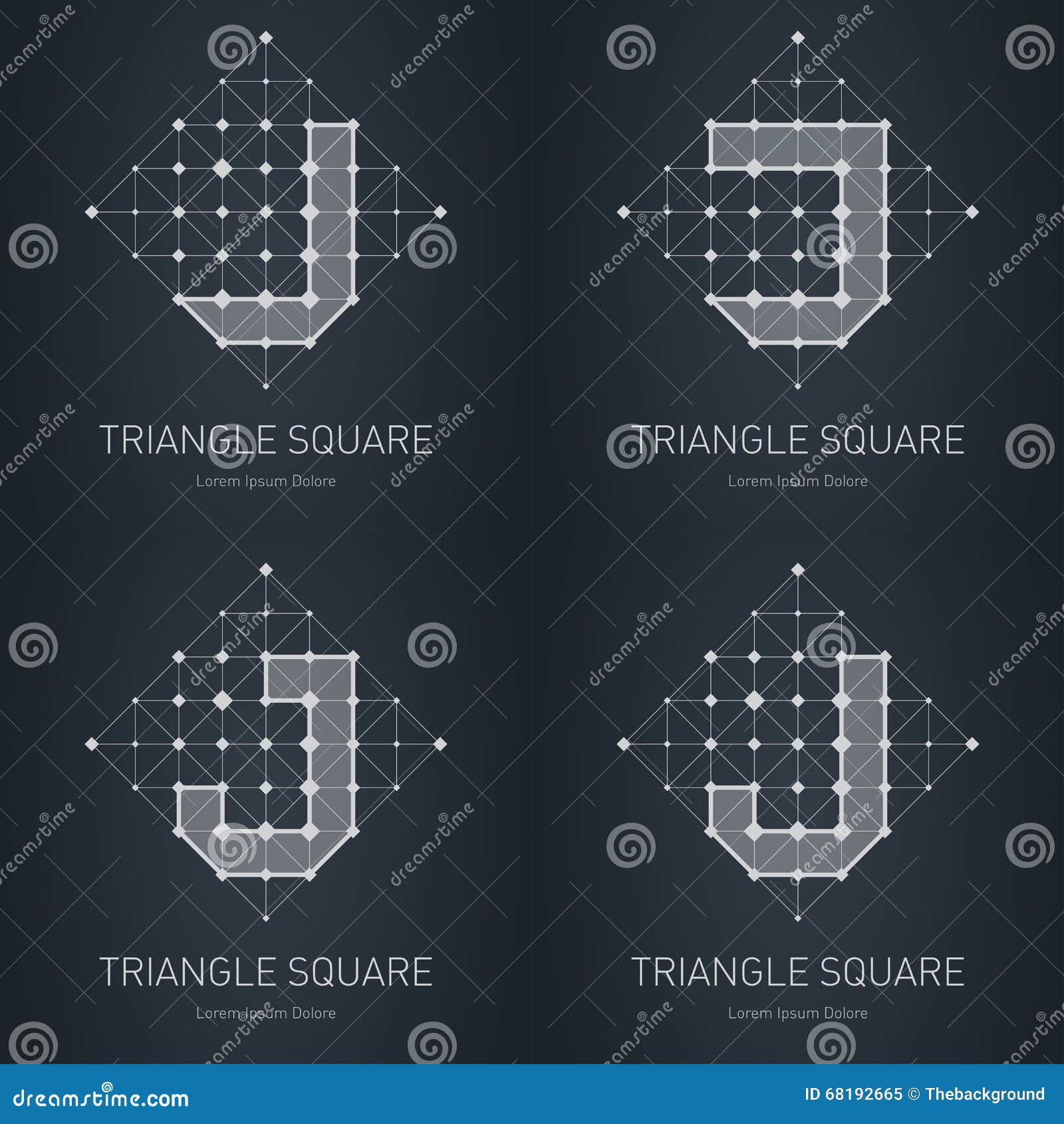 Set of Modern Stylish Low Poly Logo with Letter J. Set of Low-poly ...