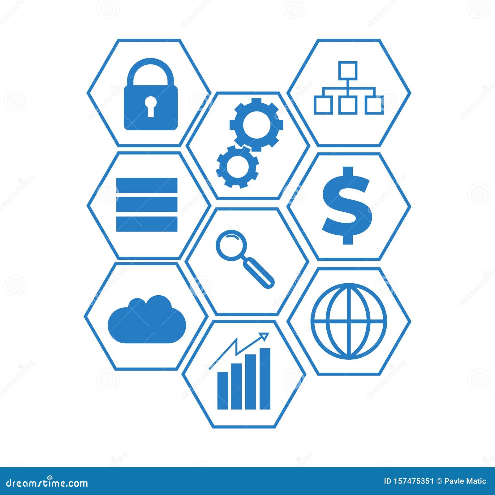 Set of Modern Technology Icons Stock Vector - Illustration of business ...