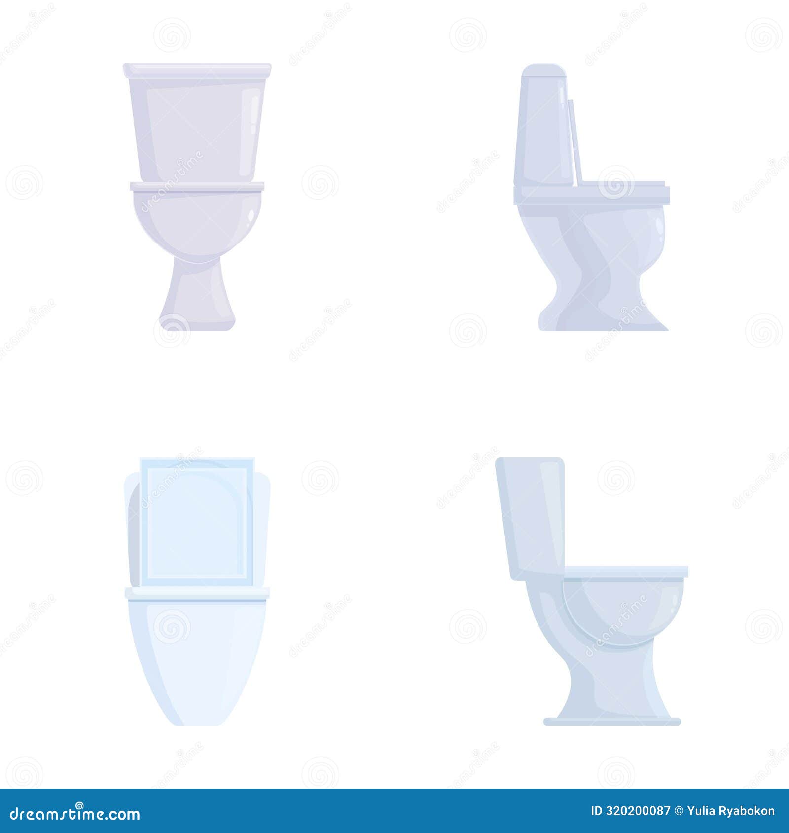 Vector Toilets On White Background | CartoonDealer.com #125318786