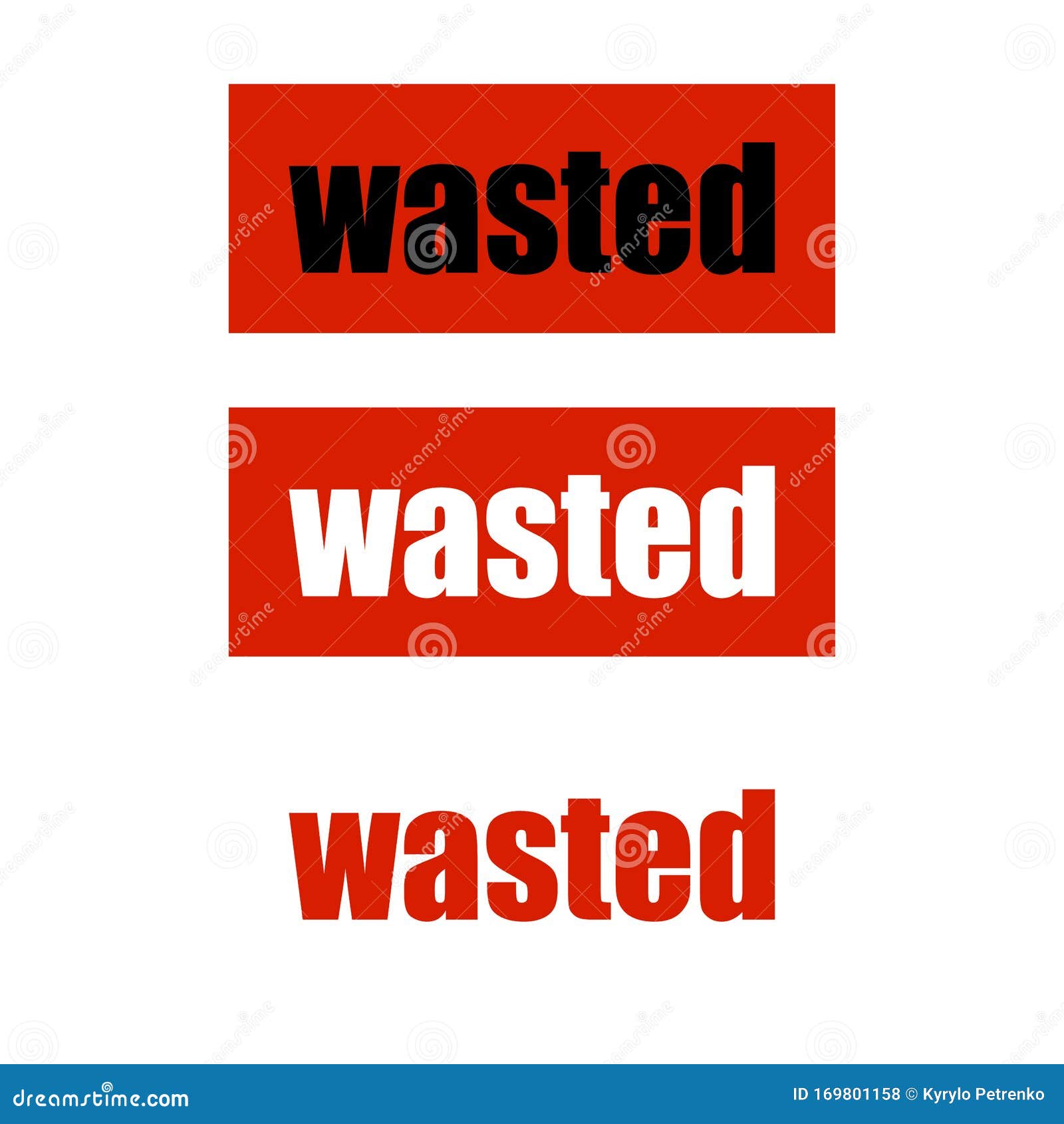 Set of Modern Types Word Wasted Vector Stock Vector - Illustration of ...
