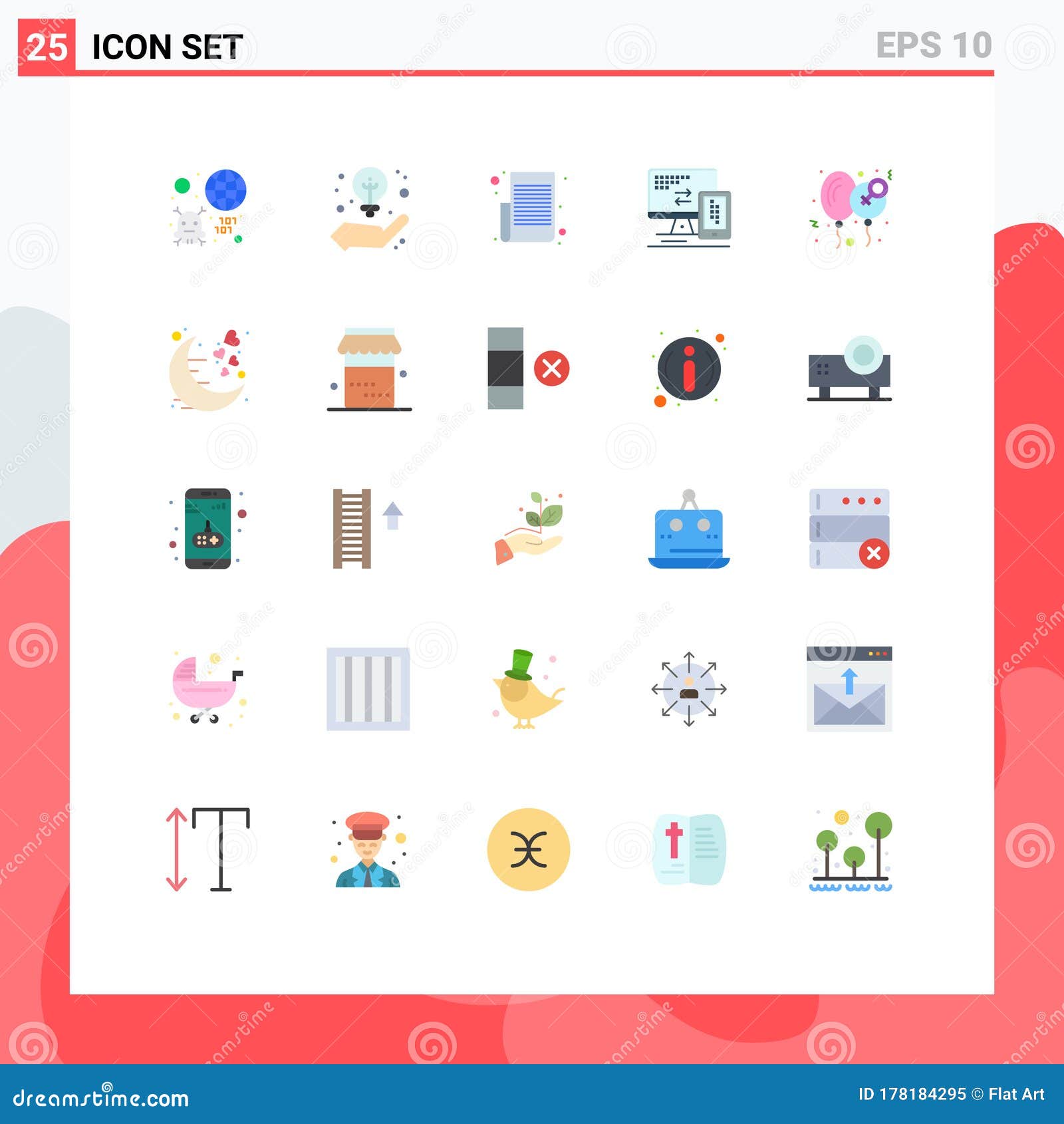 Set of 25 Modern UI Icons Symbols Signs for Cell, Monitor, Creative ...