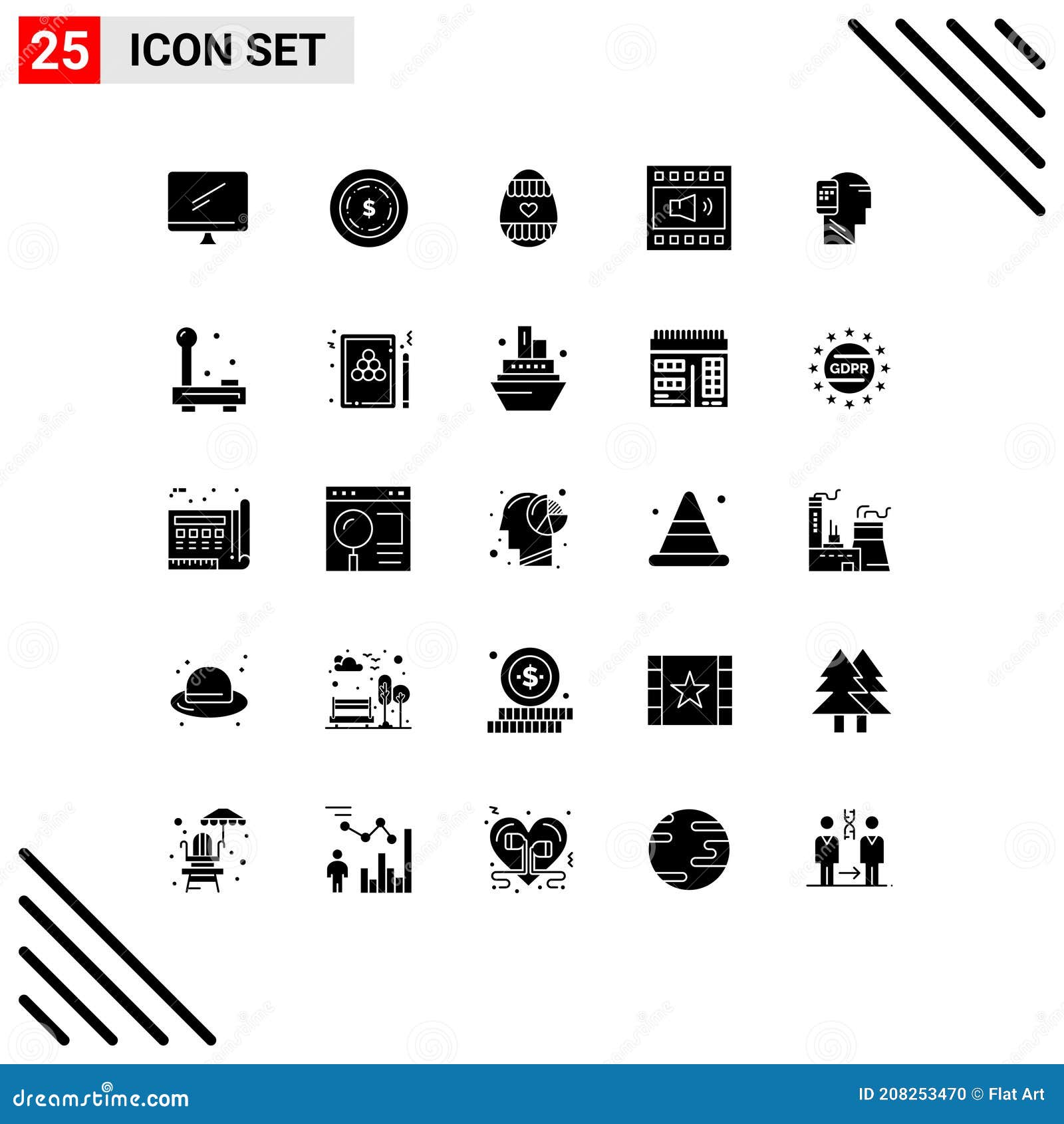 Set of 25 Modern UI Icons Symbols Signs for Communication, Speaker ...