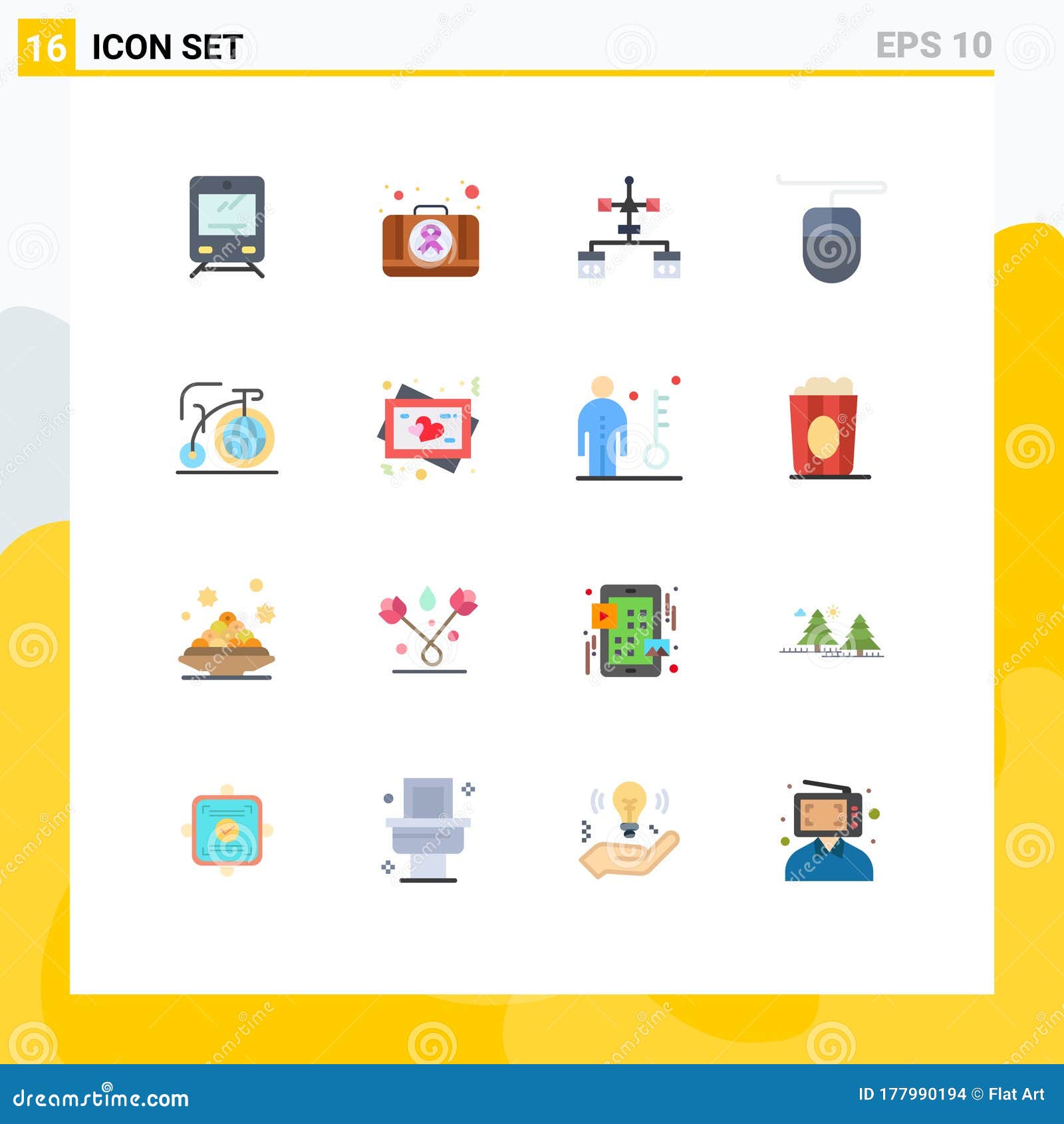 Set of 16 Modern UI Icons Symbols Signs for Dream, Big, App, Mouse ...