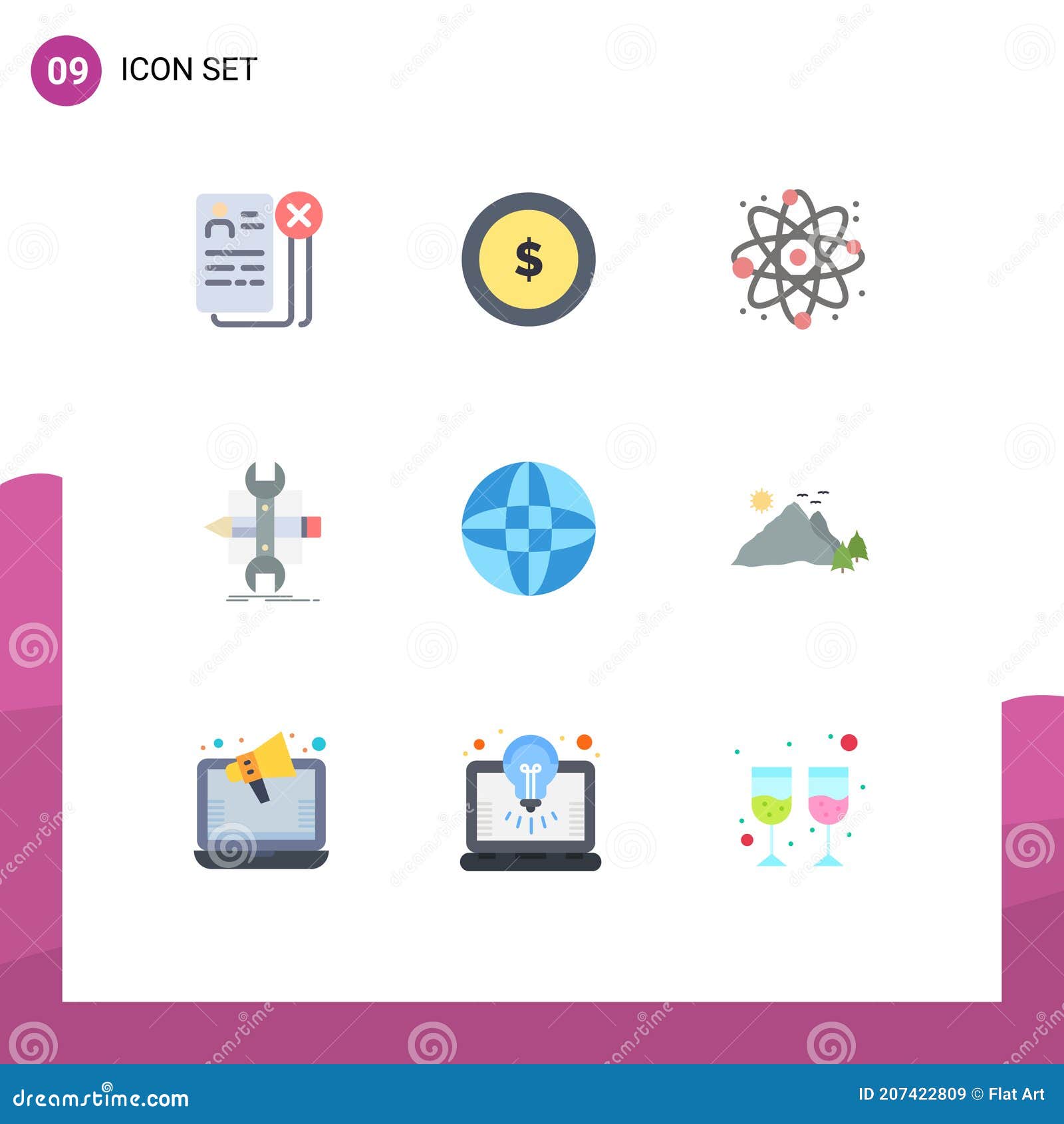 Stock Vector Icon Pack of 9 Line Signs and Symbols for Globe, Sketch ... Stock Vector Icon Pack of 9 Line Signs and Symbols for Globe, Sketch ...