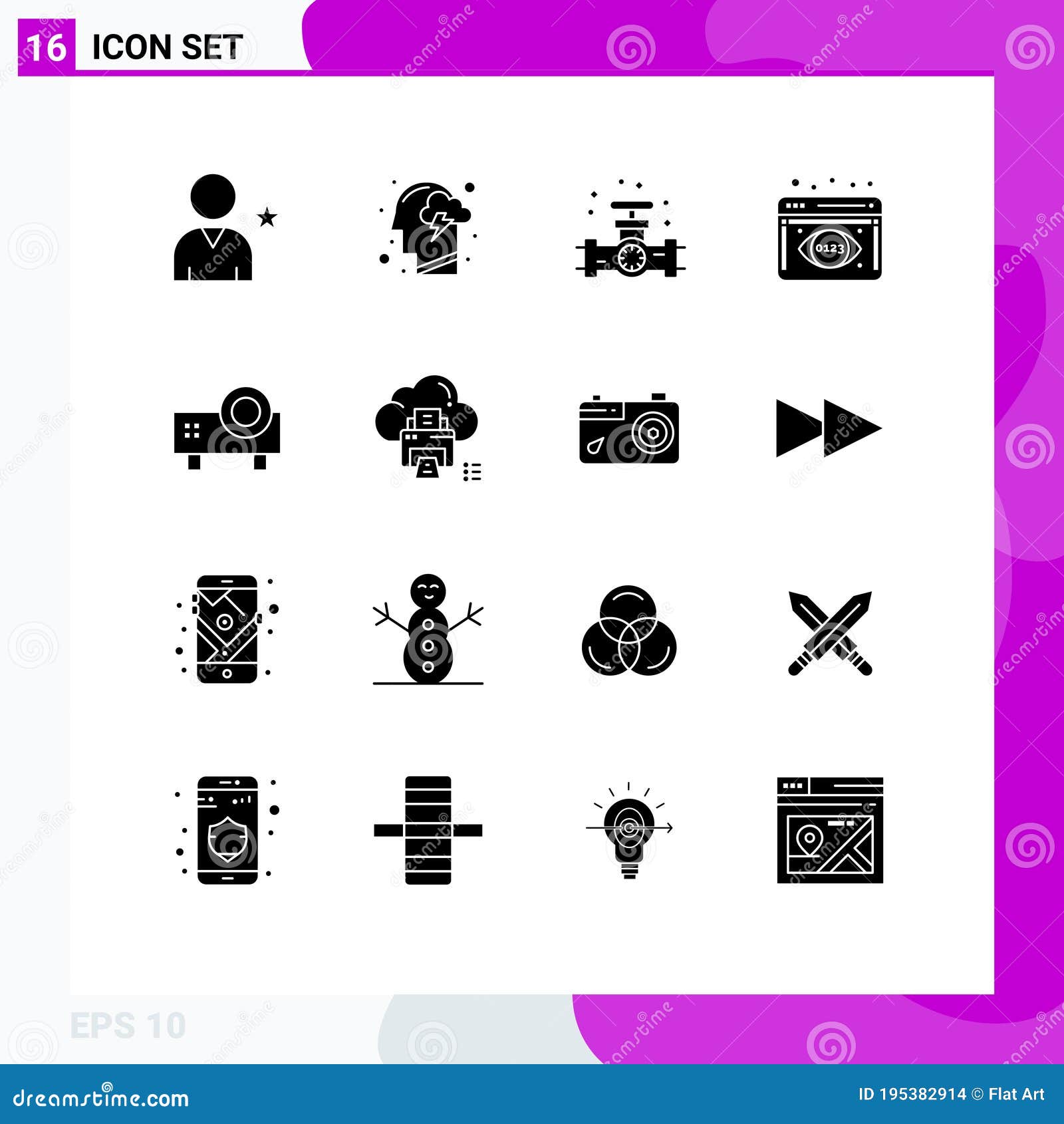 Set of 16 Modern UI Icons Symbols Signs for Powerpoint Presentation ...