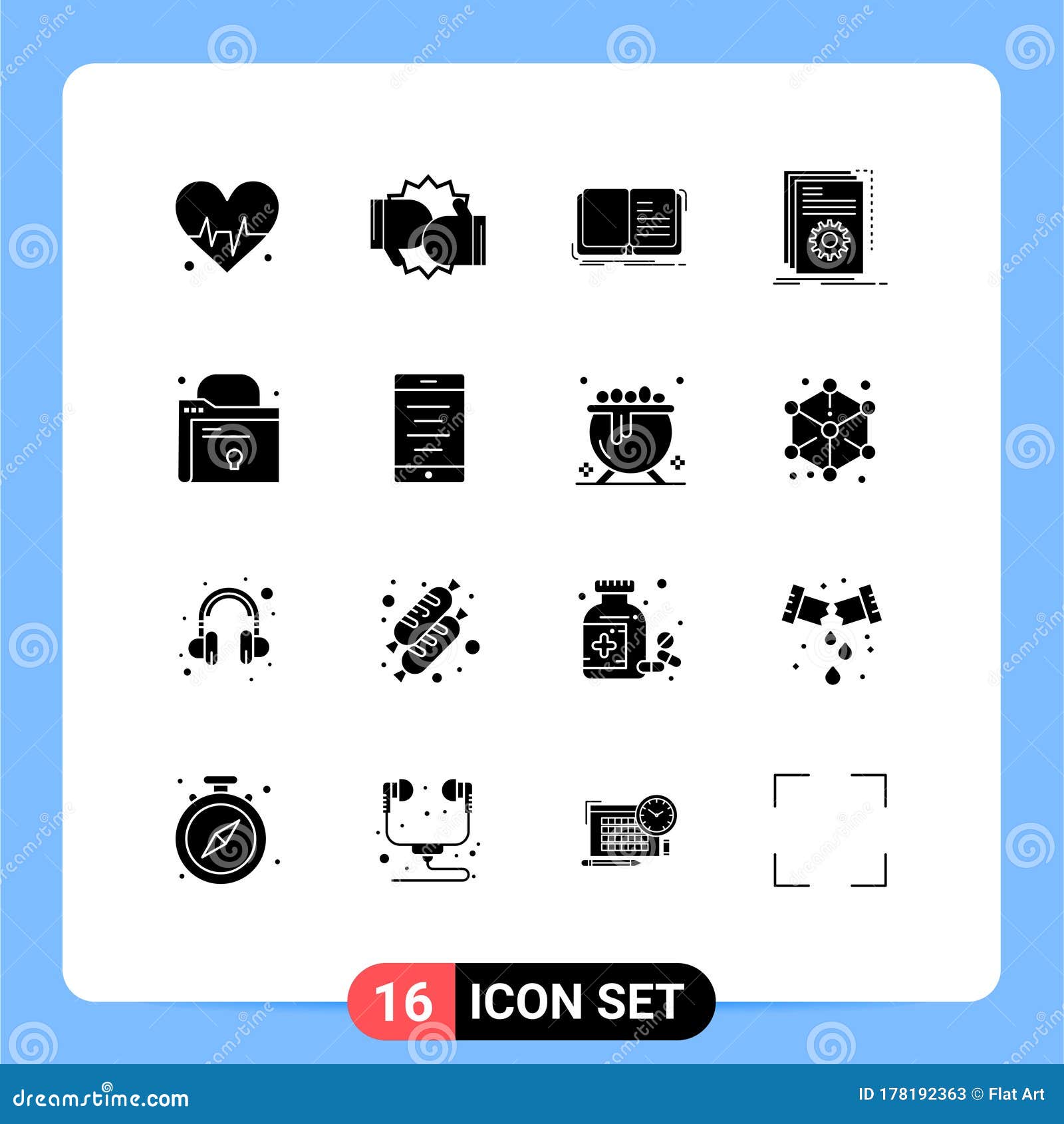 Set of 16 Modern UI Icons Symbols Signs for Script, Developer, Author ...