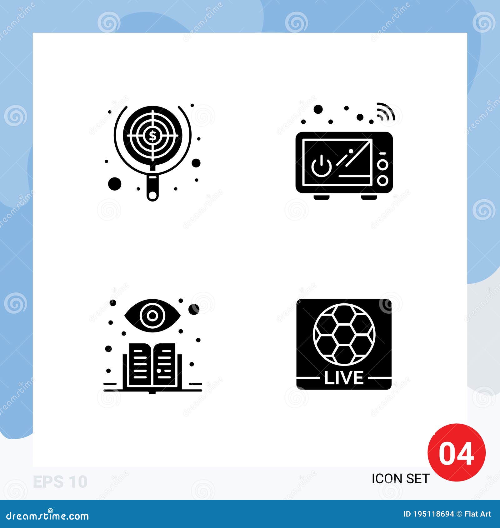Set of 4 Modern UI Icons Symbols Signs for Search, Learning, Focus ...