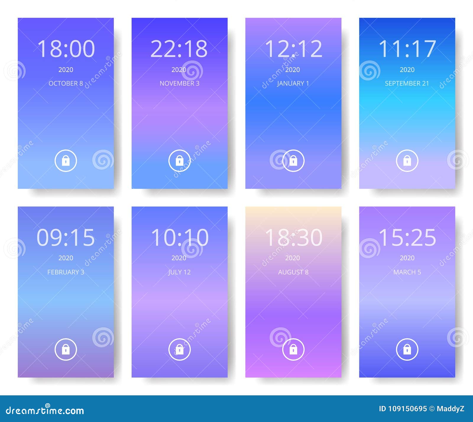Set of Modern User Interface, Ux, Ui Screen Wallpapers for Smart Phone ...