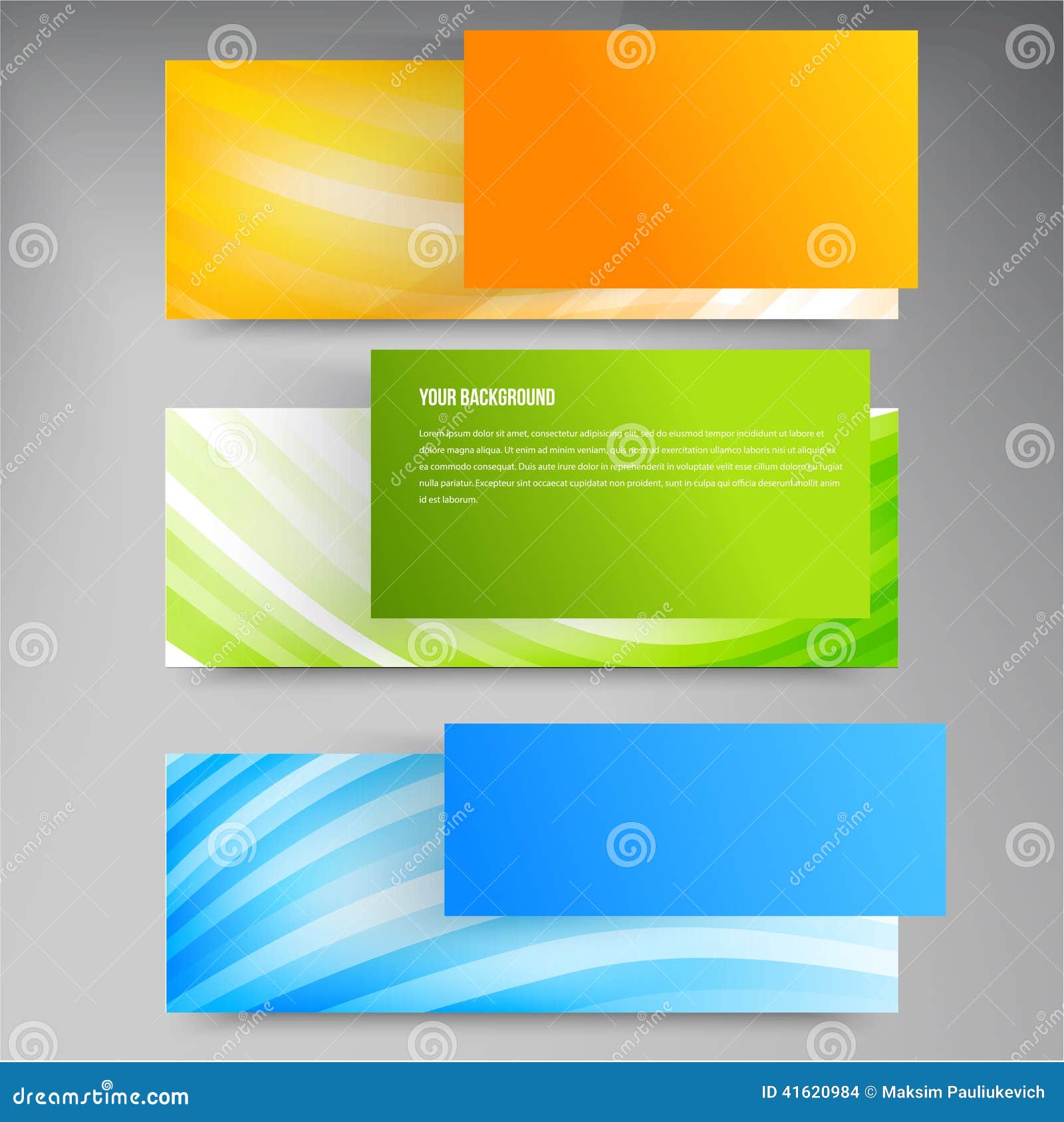 Set of Modern Vector Banners with Lines Stock Vector - Illustration of ...