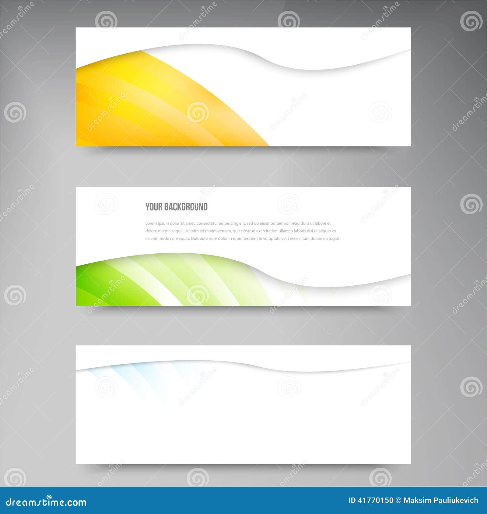 Set of Modern Vector Banners with Lines Stock Vector - Illustration of ...