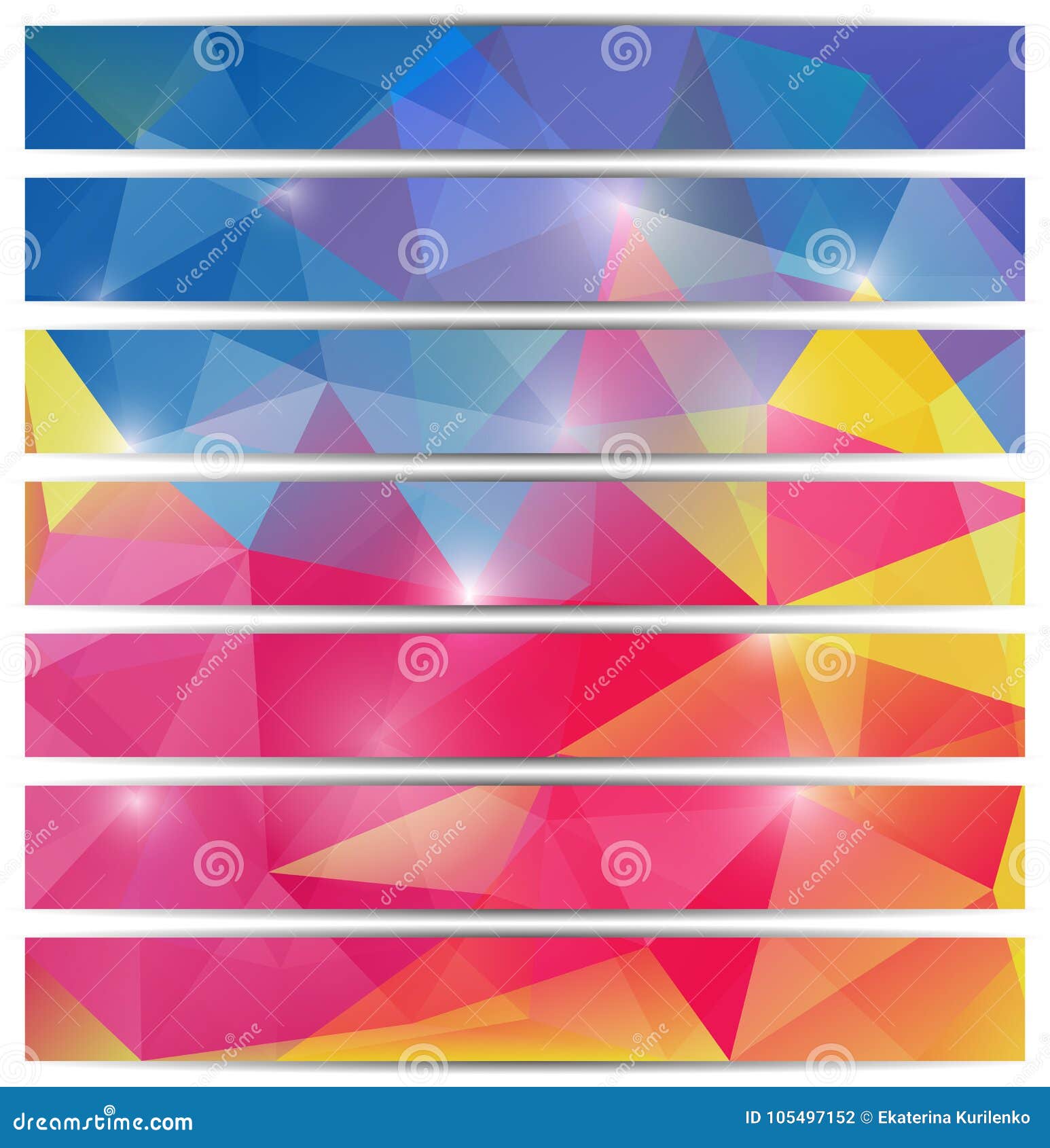 Banners Template with Triangular Mosaic Background Stock Vector ...