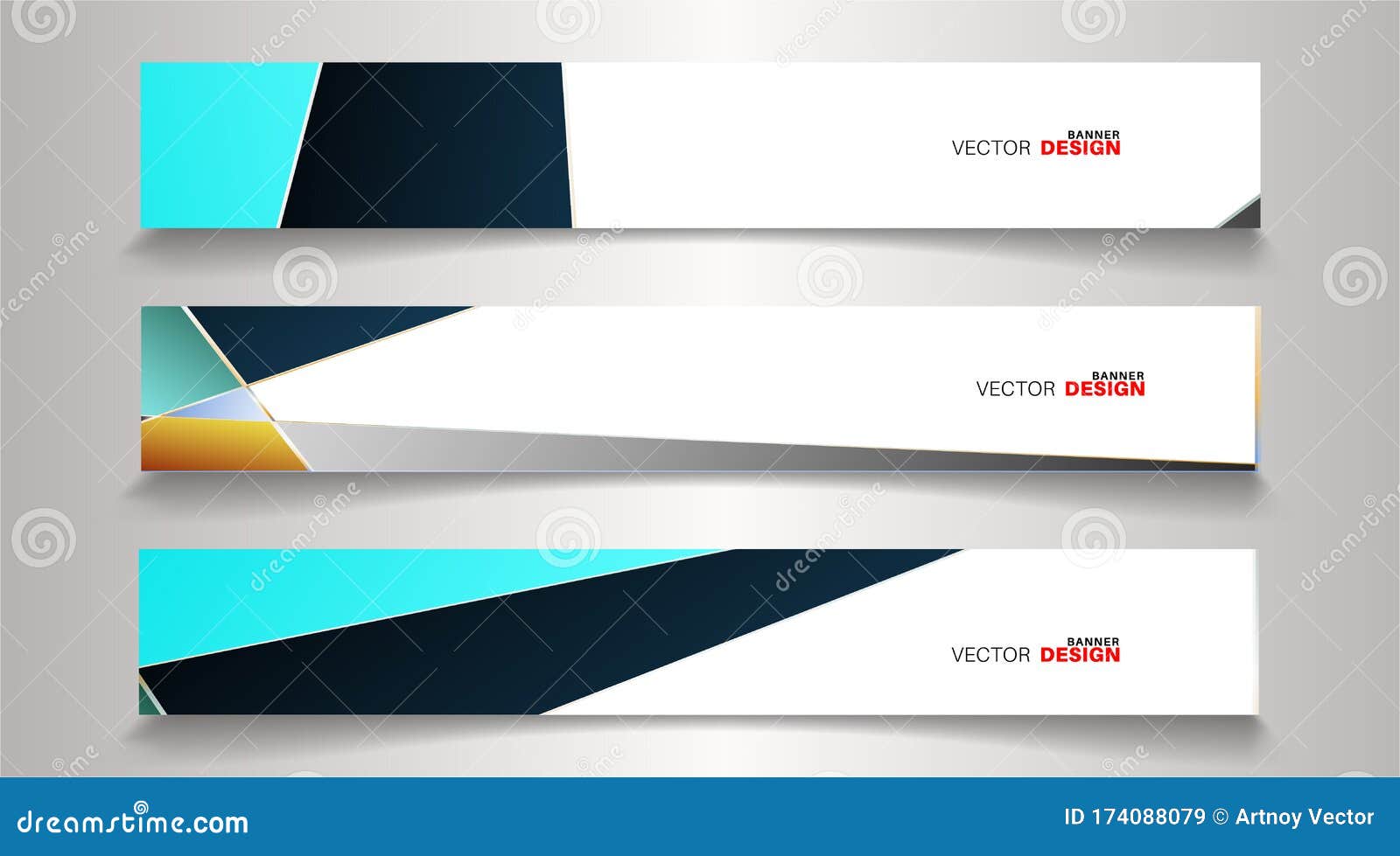 A Set of Modern Vector Banners with a Rectangular Design Background ...