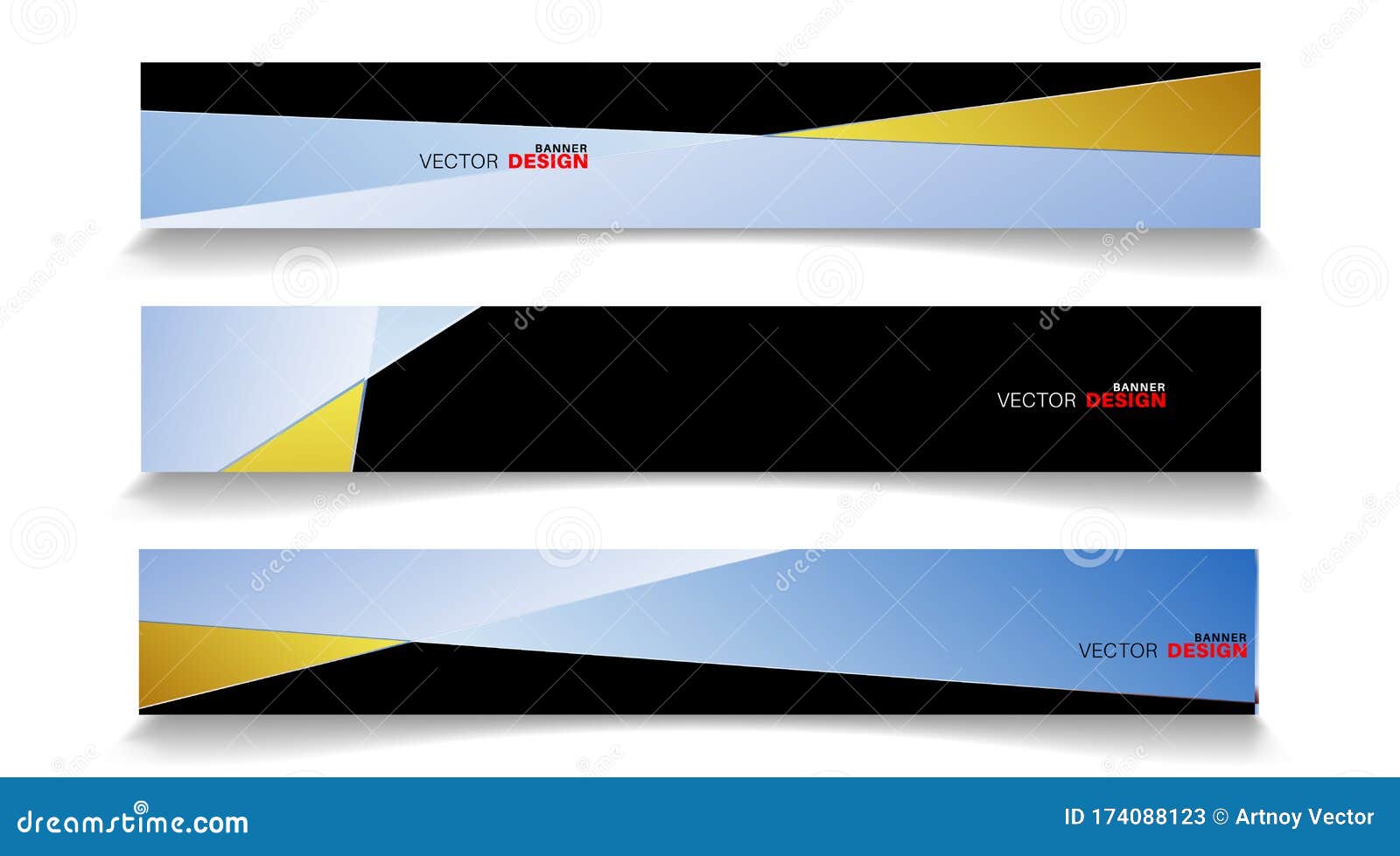A Set of Modern Vector Banners with a Rectangular Design Background ...