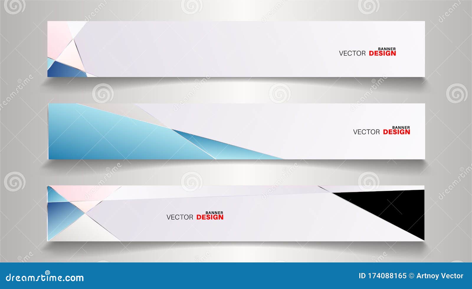 A Set of Modern Vector Banners with a Rectangular Design Background ...