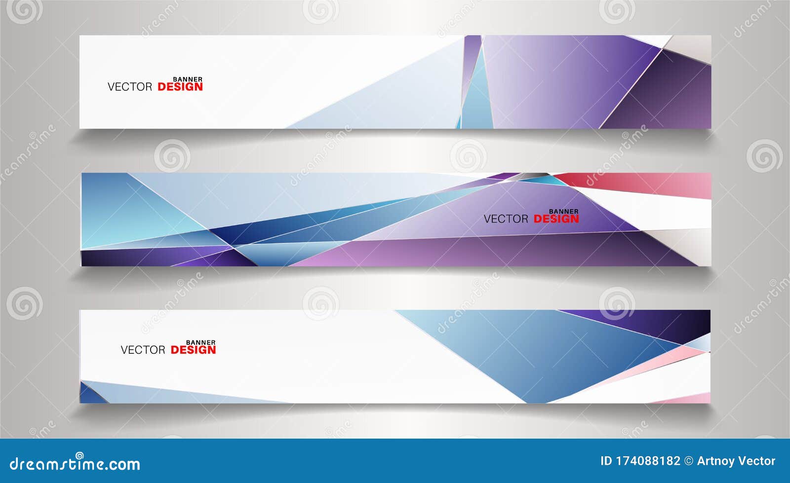 A Set of Modern Vector Banners with a Rectangular Design Background ...