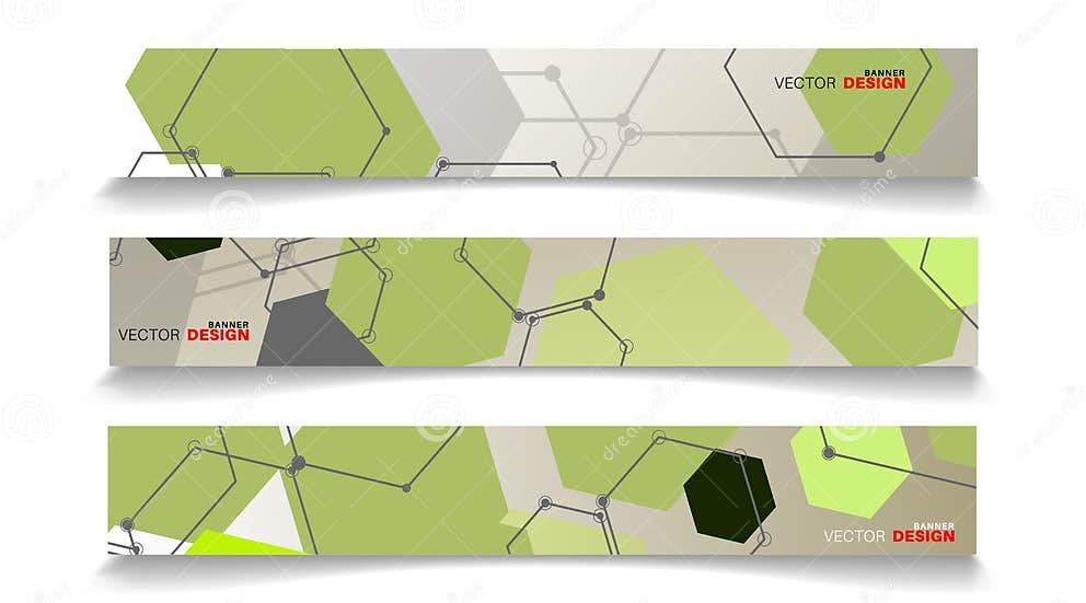 A Set of Modern Vector Banners with a Rectangular Design Background ...