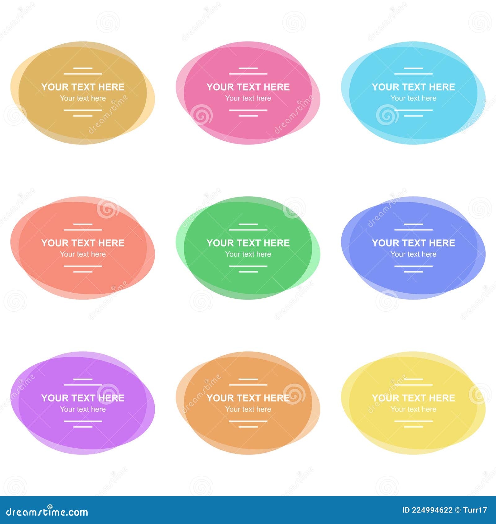 Set of Modern Vector Colorful Oval Banners Stock Vector - Illustration ...