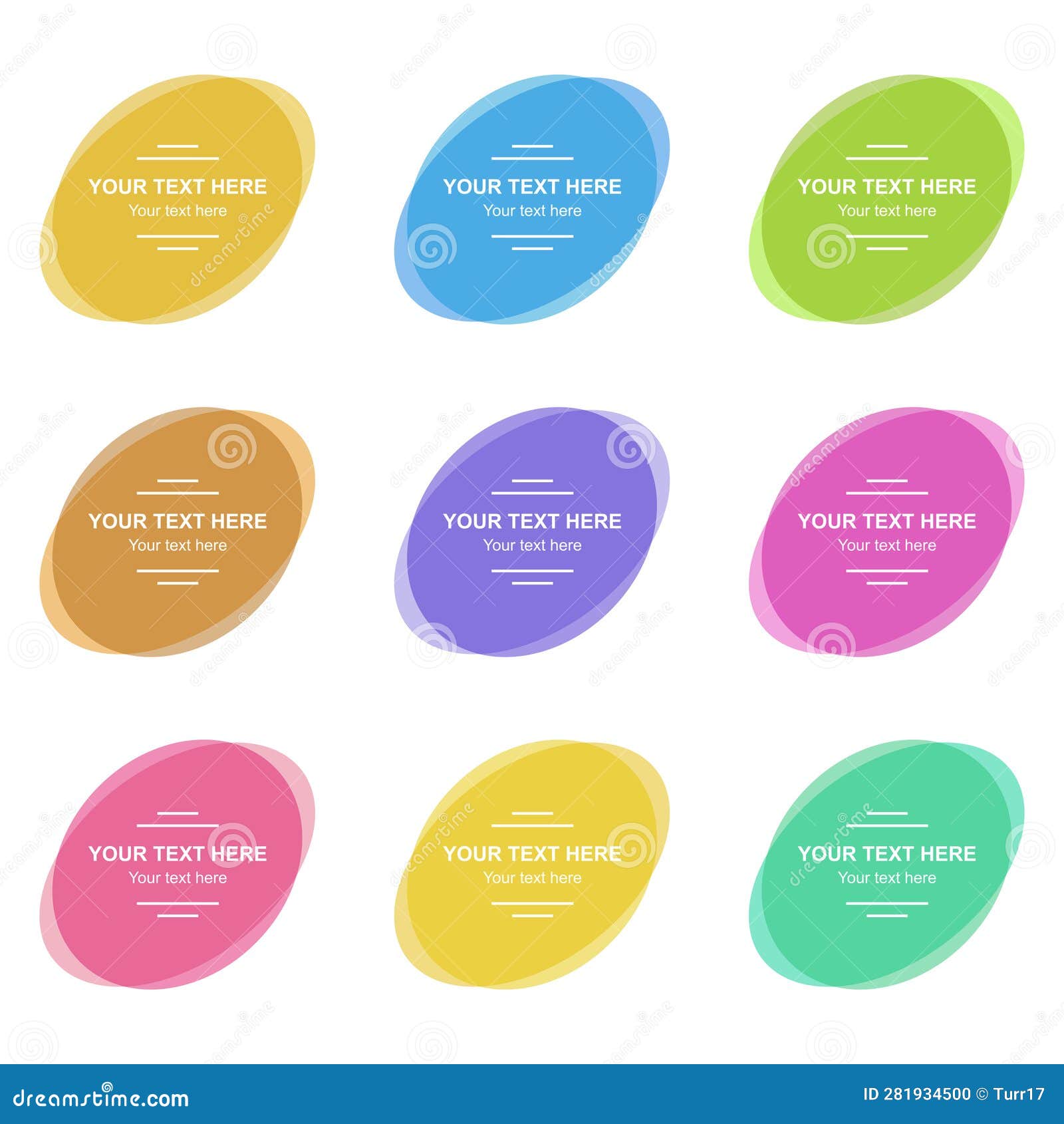 Set of Modern Vector Colorful Oval Banners Stock Illustration ...