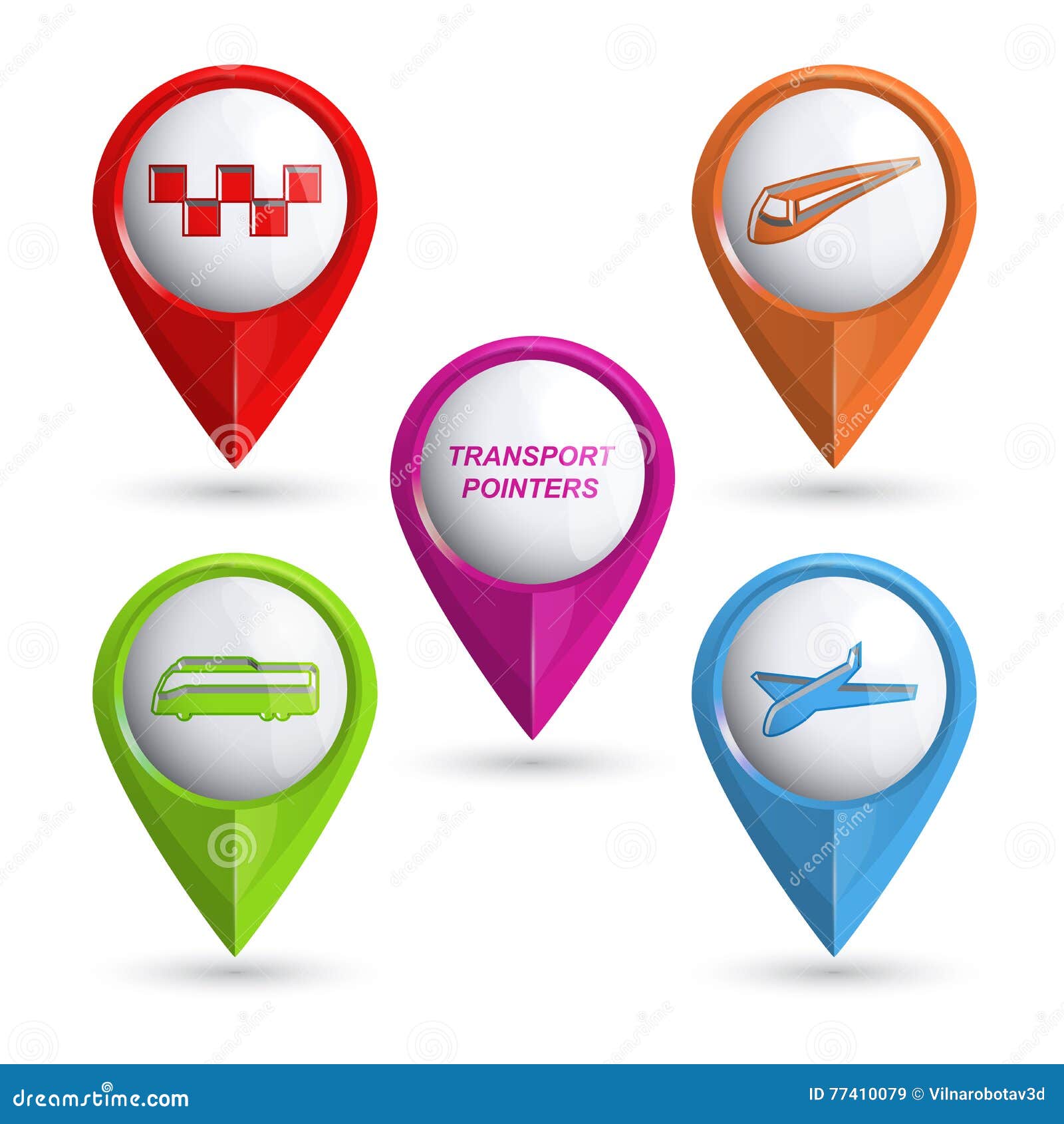 Set of Modern Vector 3D Pointers Stock Vector - Illustration of ...