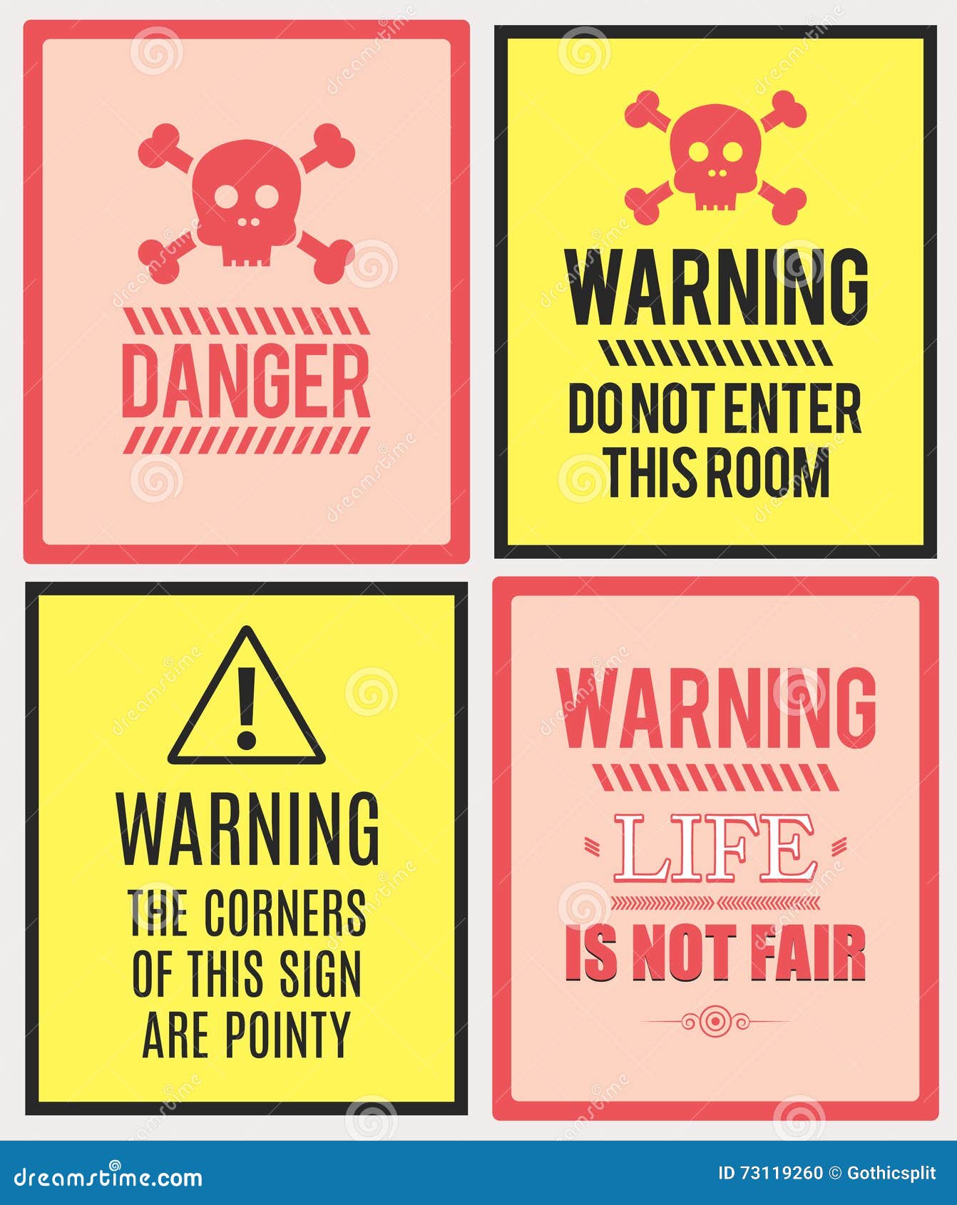 Set of Modern WARNING and DANGER Posters. Stock Vector - Illustration ...