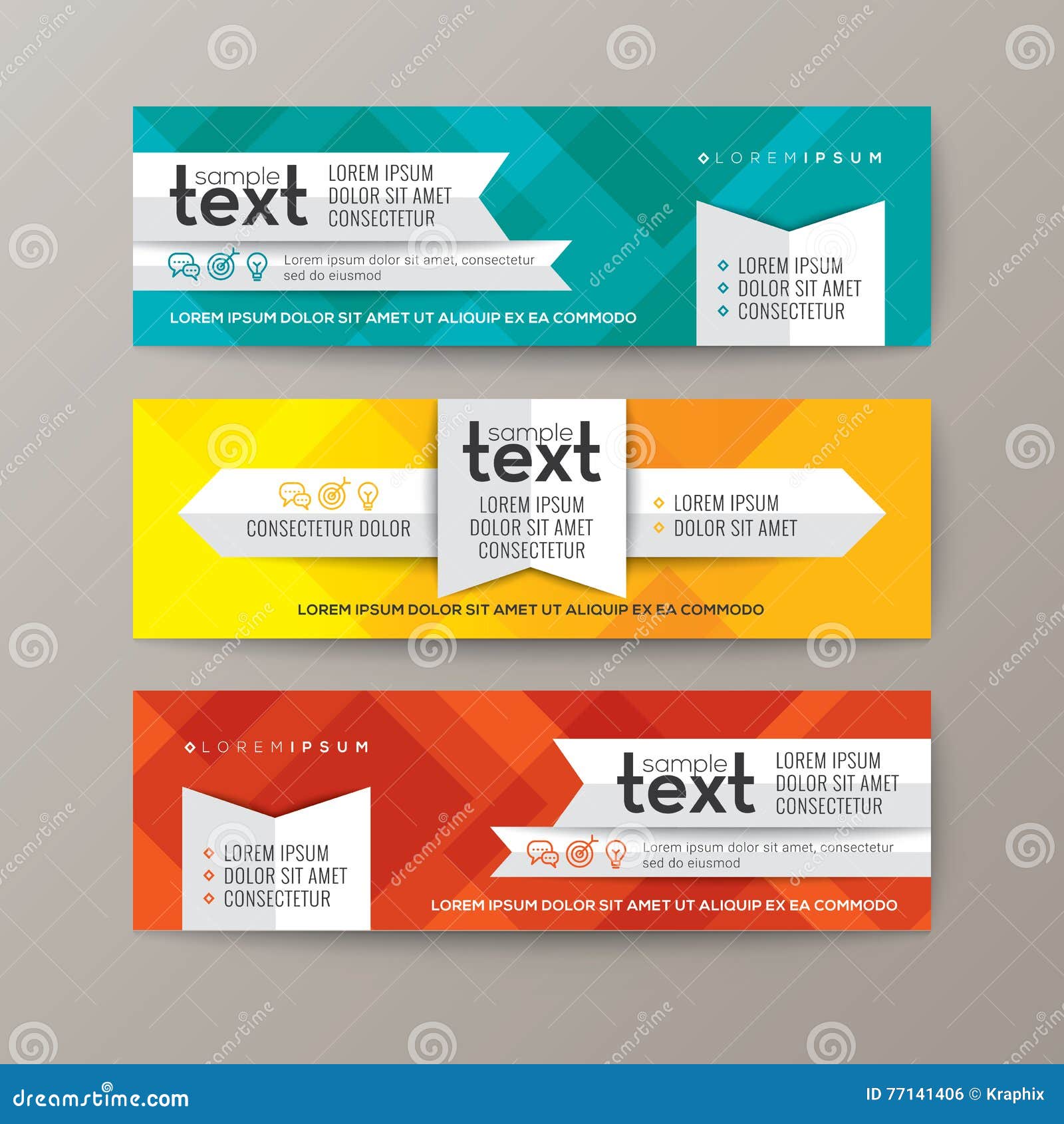 Set of Modern Web Banners Template with Colorful Abstract Background ...