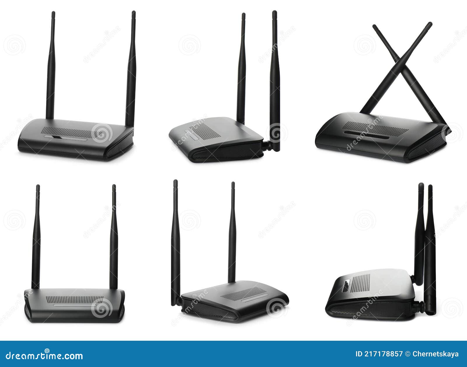 Set With Modern Wi-Fi Routers On White Background. Banner Design Stock ...