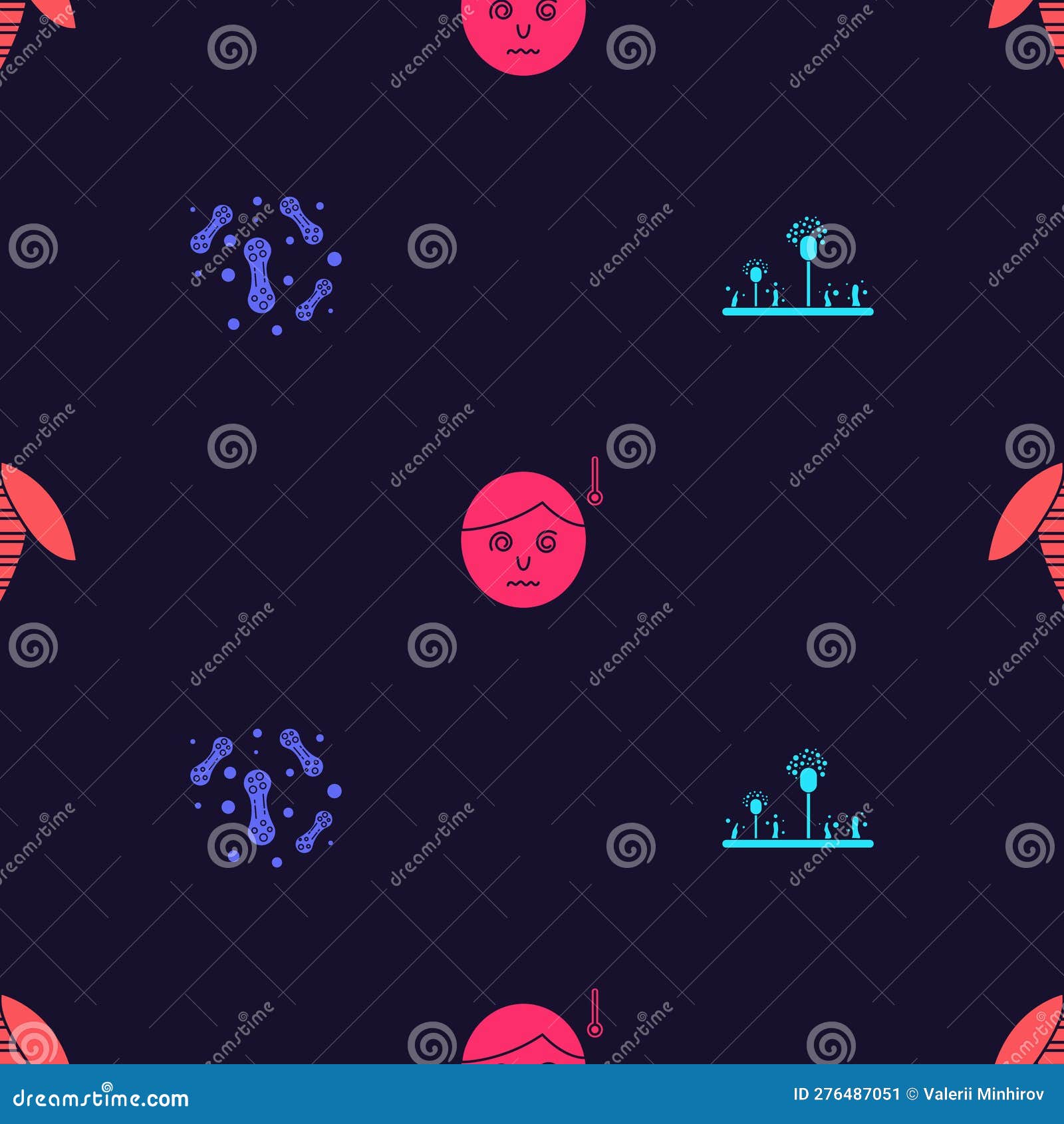 Set Bacteria, High Human Body Temperature, Reddish Eye Allergic ...