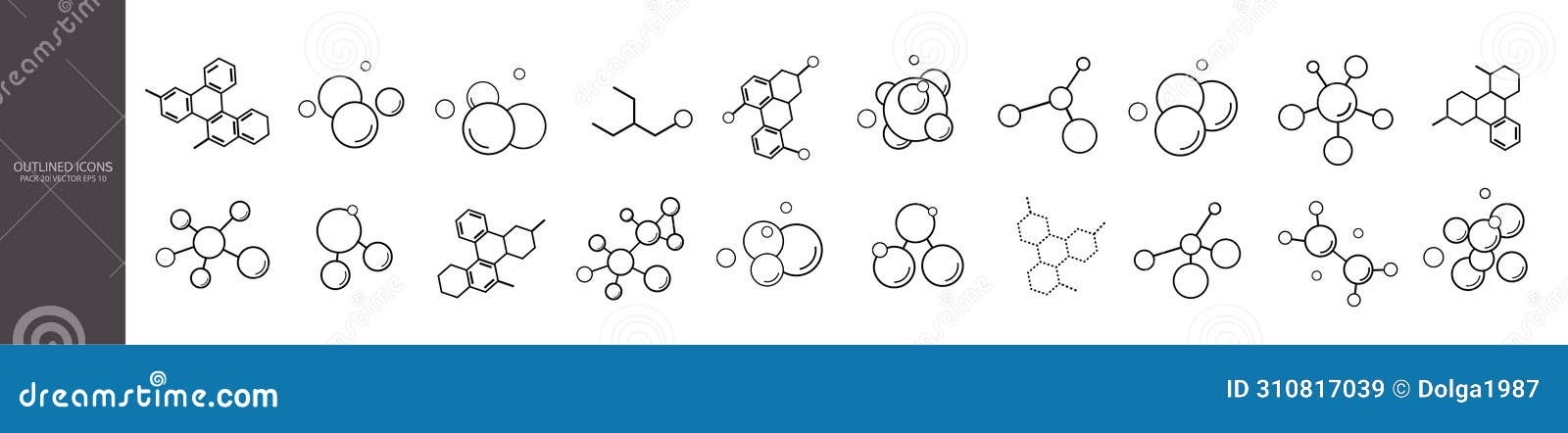 A Set of Molecular Formulas, Chemical Compounds on a White Background ...