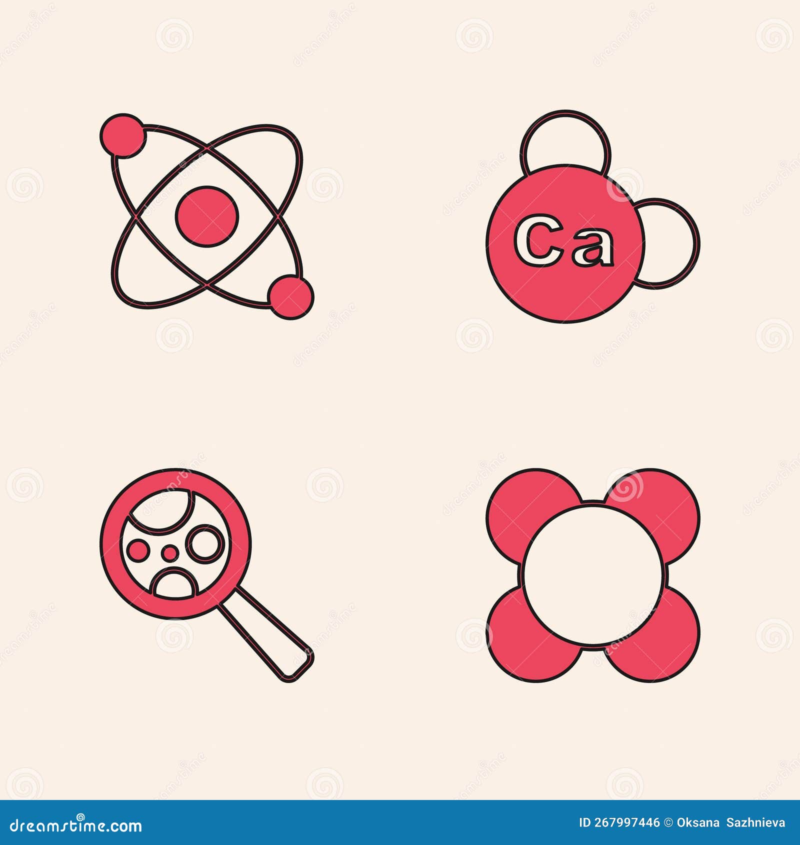 Set Molecule, Atom, Mineral Ca Calcium and Microorganisms Under ...