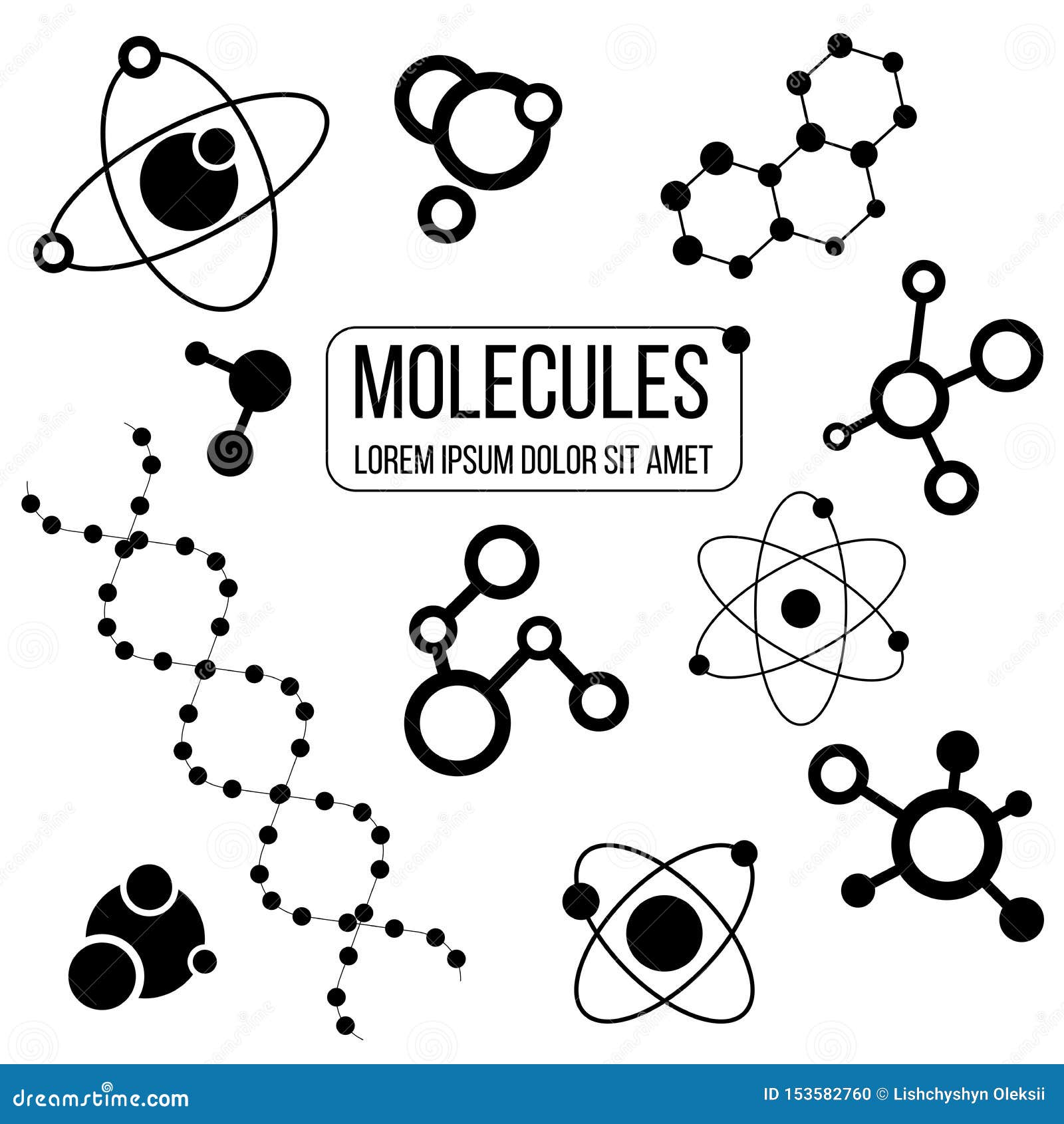 Set of Molecule Logo. Isolated Vector Icons Stock Illustration ...
