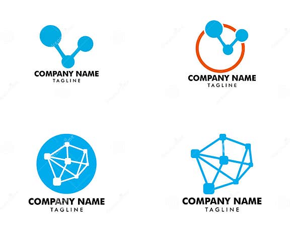 Set of Molecule Logo Template Vector Icon Stock Vector - Illustration ...