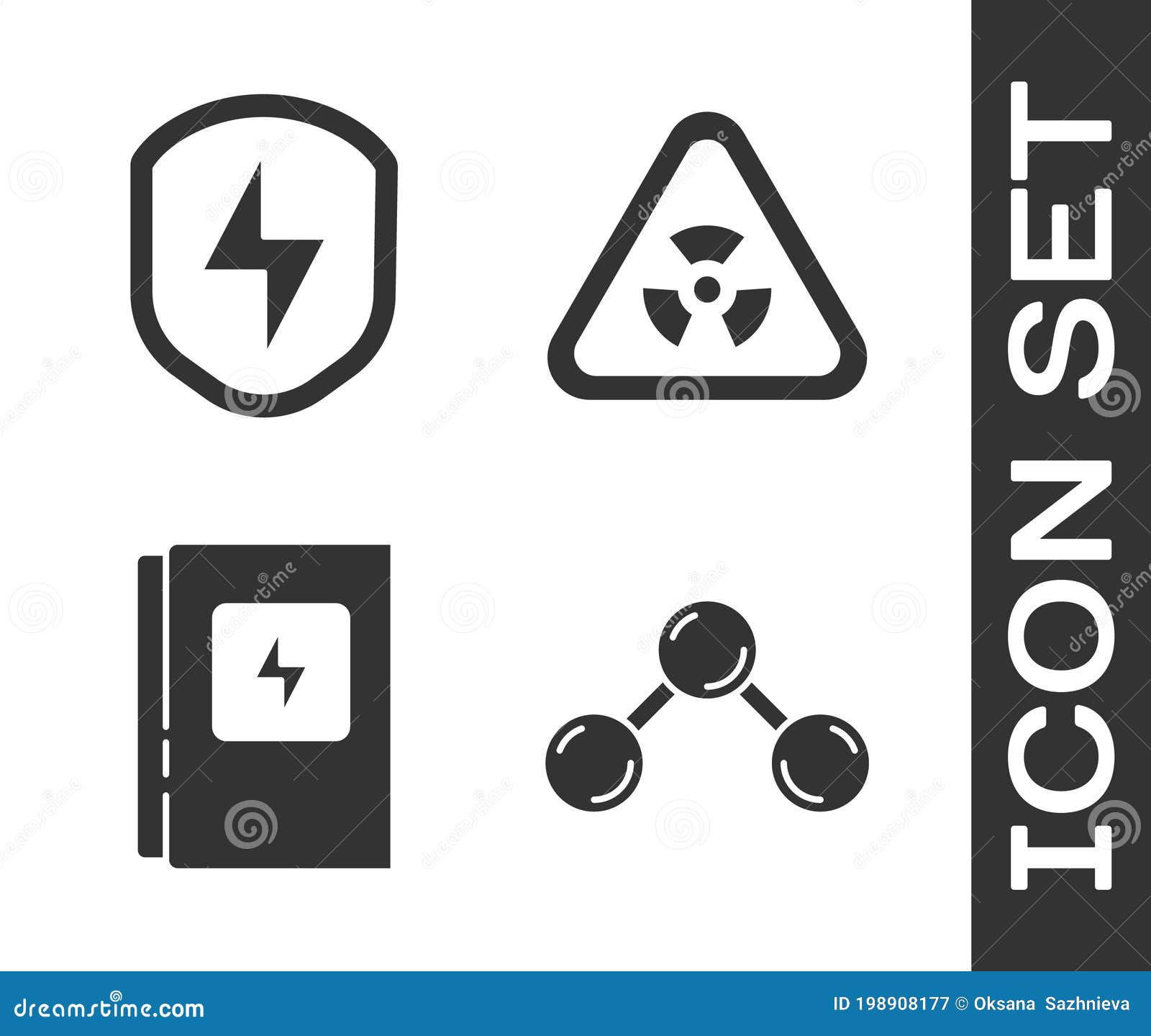 Set Molecule, Secure Shield with Lightning, Electrical Panel and ...
