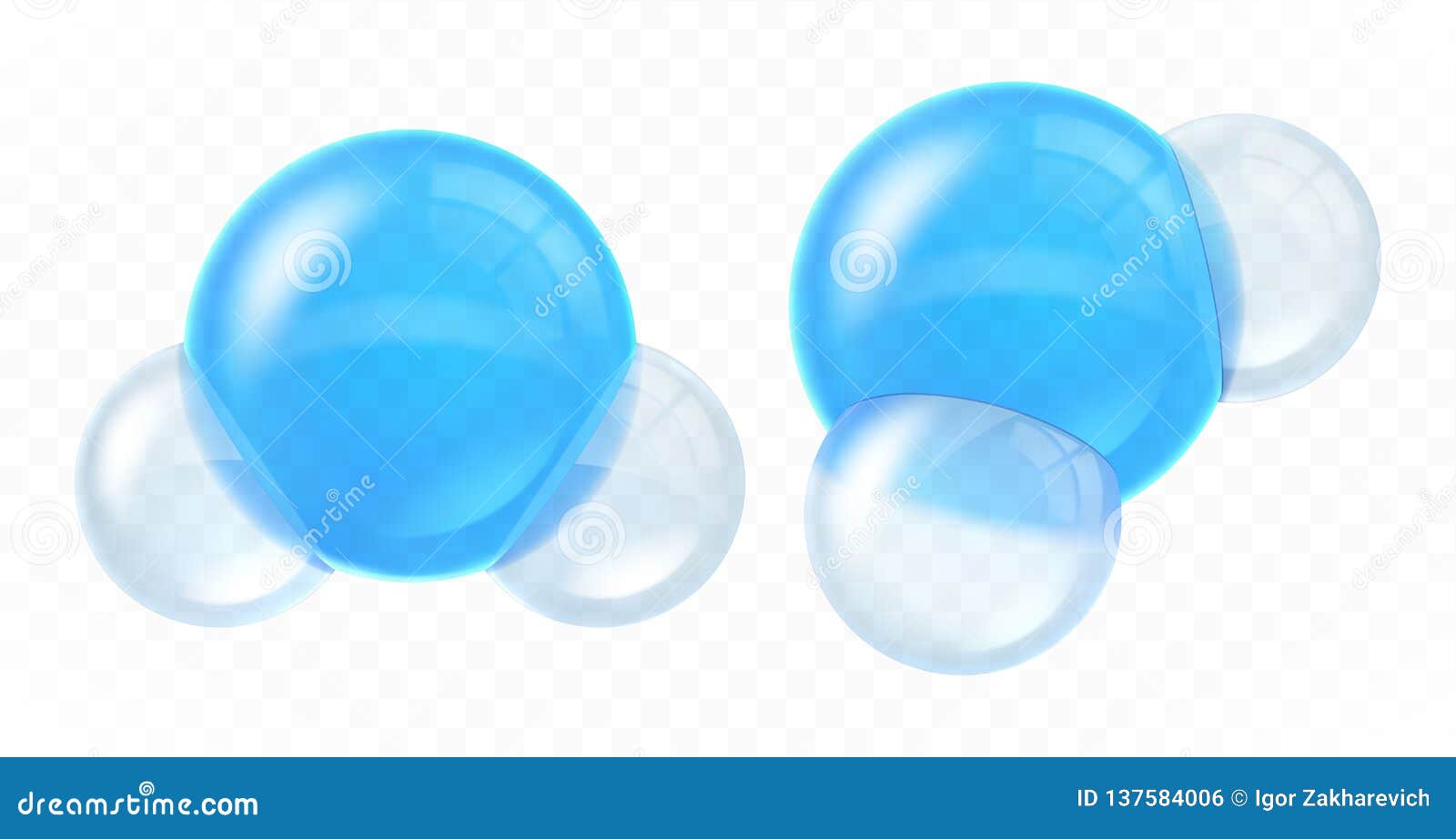 Set of Molecules Water Isolated on Transparent Background Stock ...