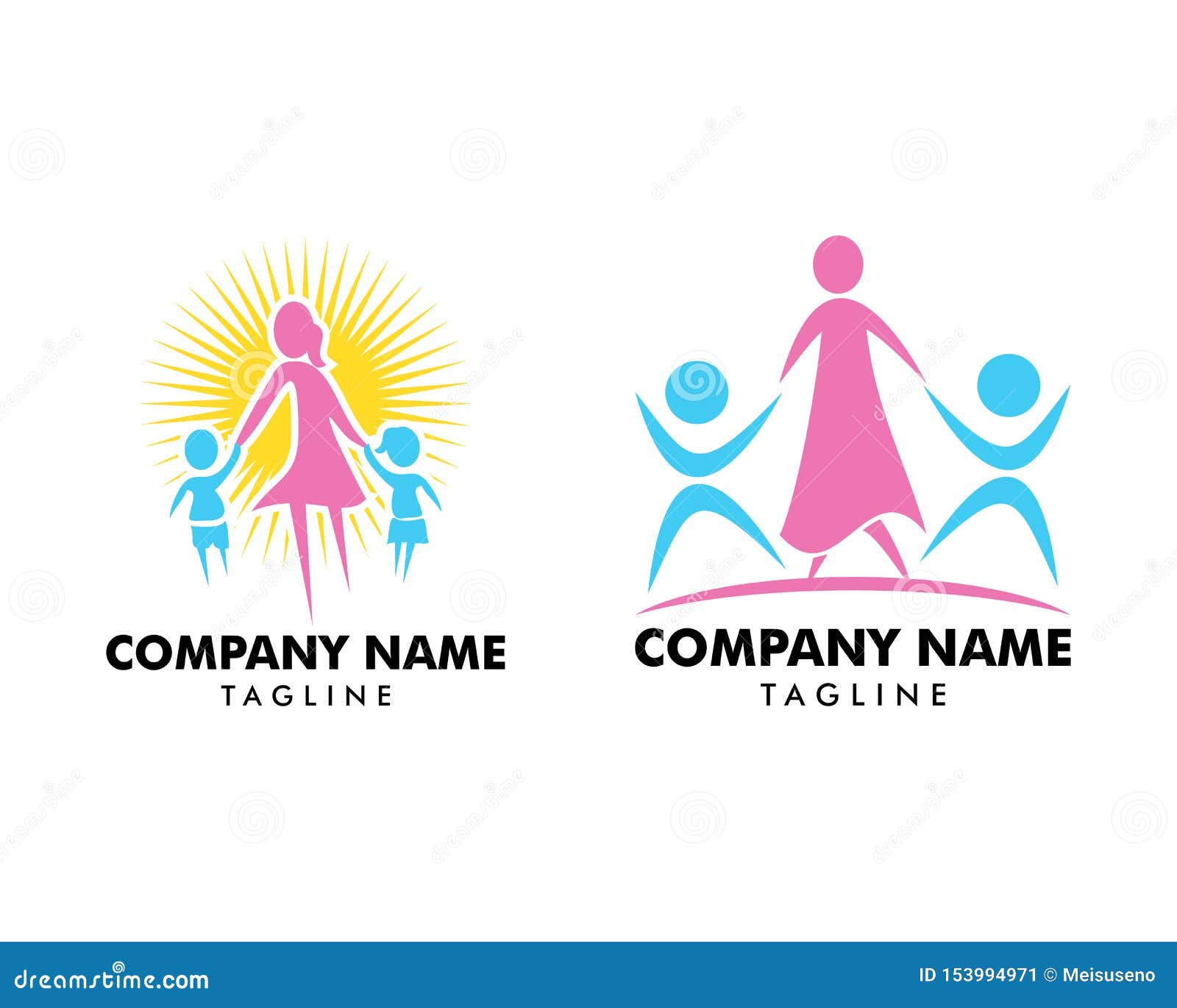 Set of Mom and Kids Logo Template Design Vector Stock Vector ...