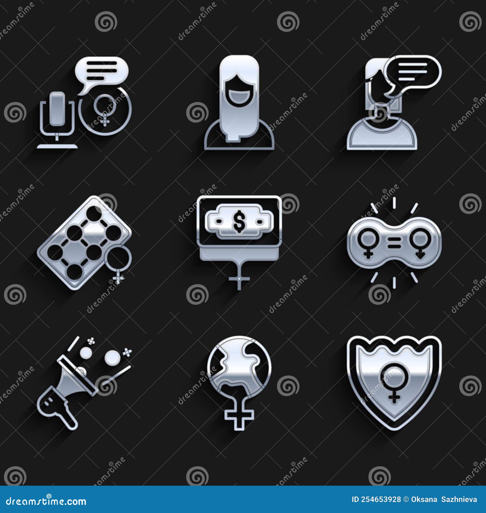 Set Money Growth Woman Feminism In The World Gender Shield Female