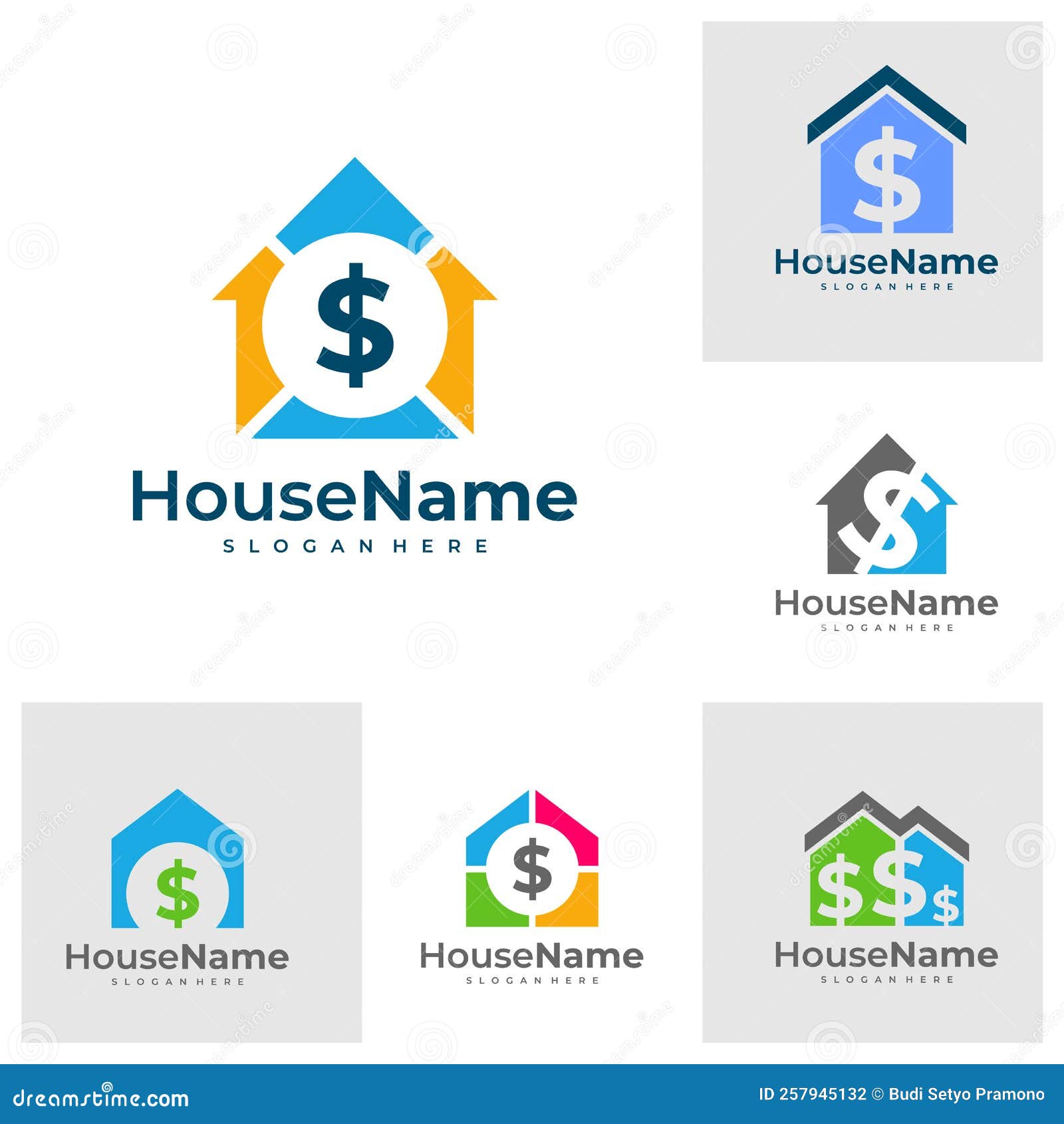 Set of Money Home Logo Template Design Vector, Emblem, Design Concept ...