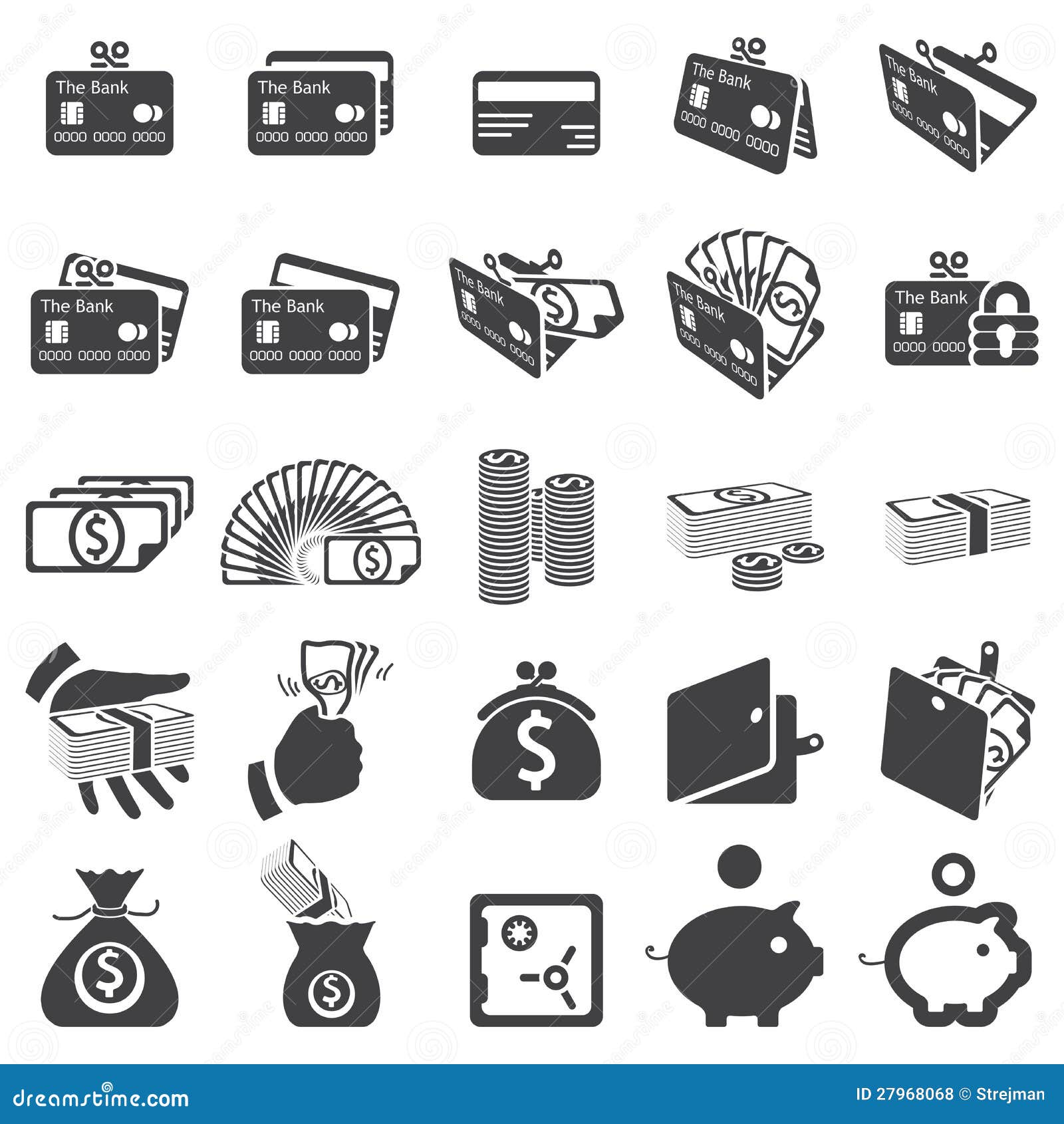 Set of money icons stock vector. Illustration of lock - 27968068