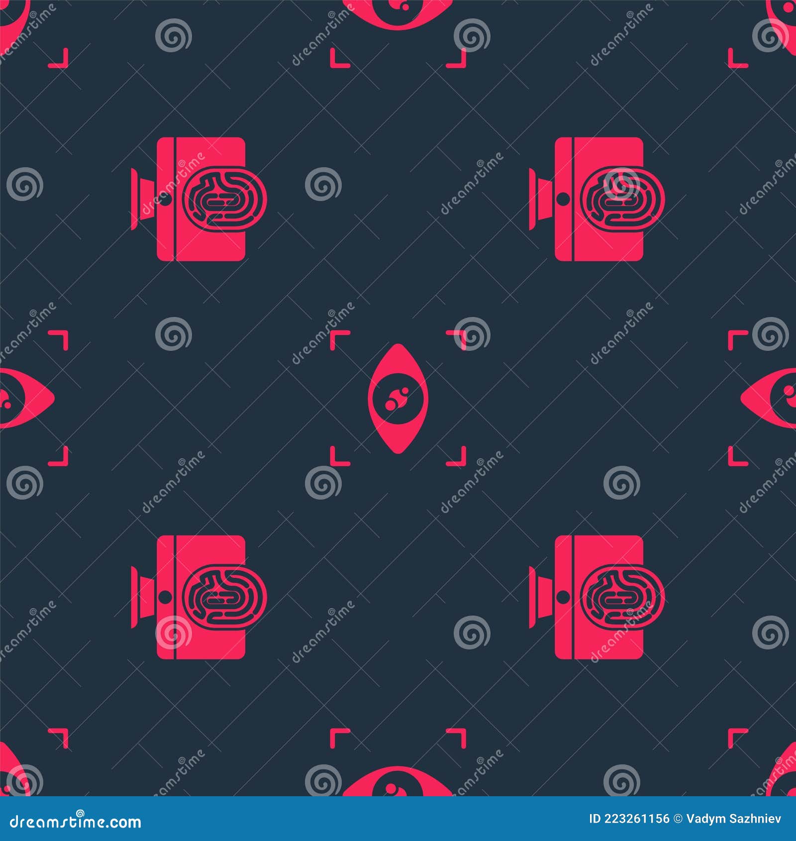 Set Monitor with Fingerprint and Eye Scan on Seamless Pattern. Vector ... Set Monitor with Fingerprint and Eye Scan on Seamless Pattern. Vector ...
