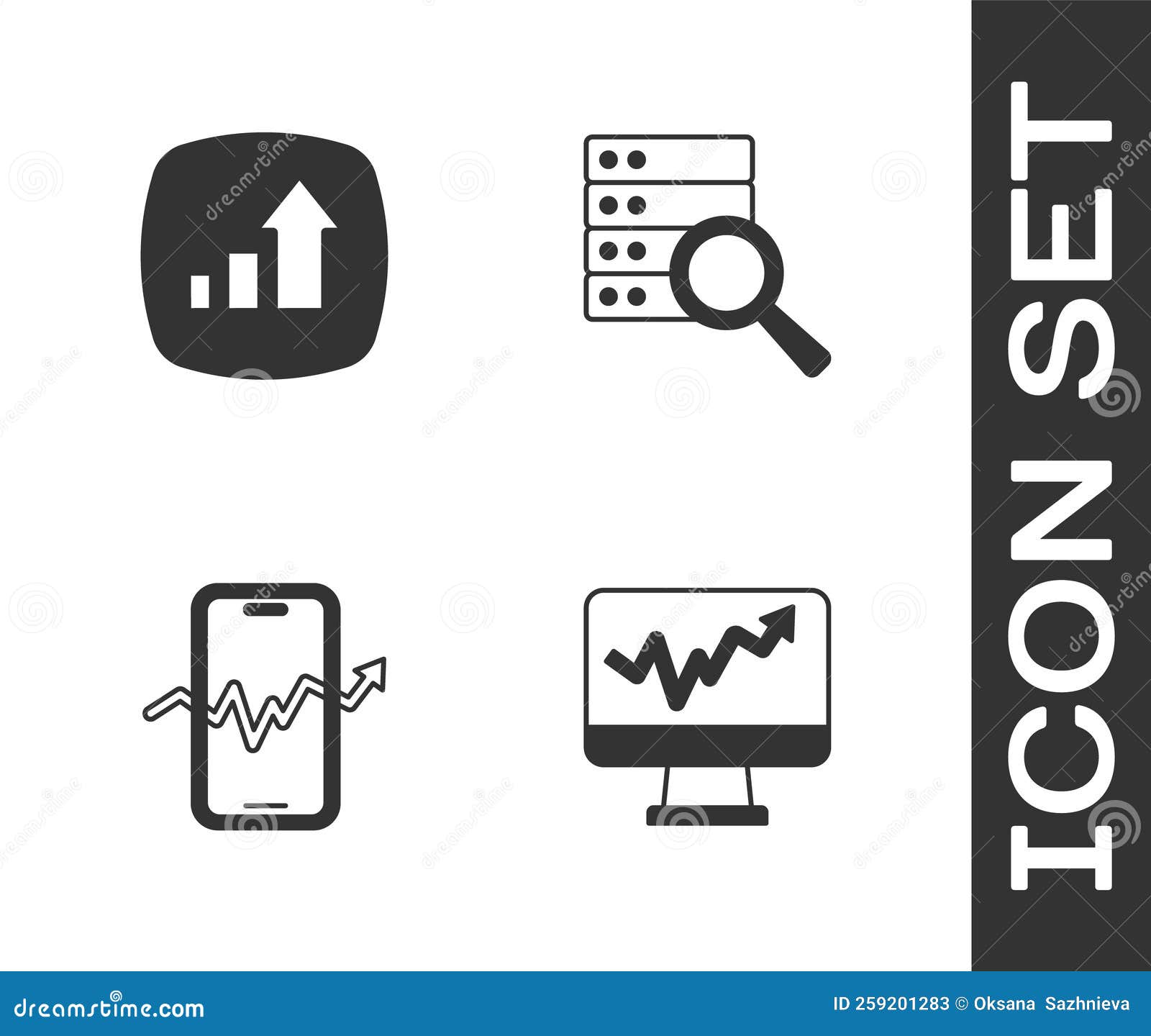 Set Monitor with Graph Chart, Financial Growth, Mobile Stock Trading ... Set Monitor with Graph Chart, Financial Growth, Mobile Stock Trading ...